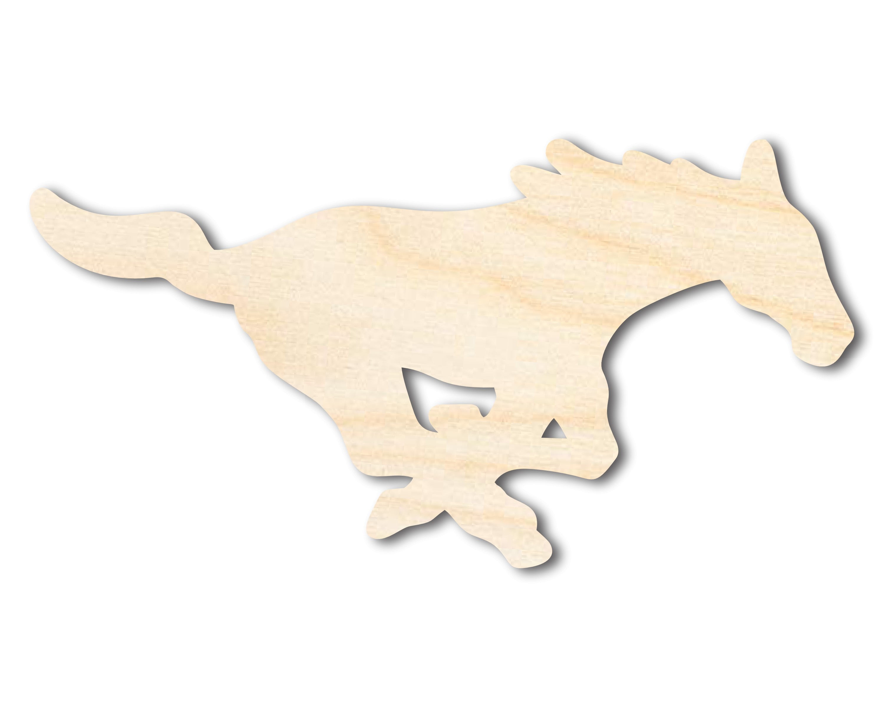 Unfinished Wood Mustang Mascot Shape | DIY Craft Cutout | up to 46" DIY ...