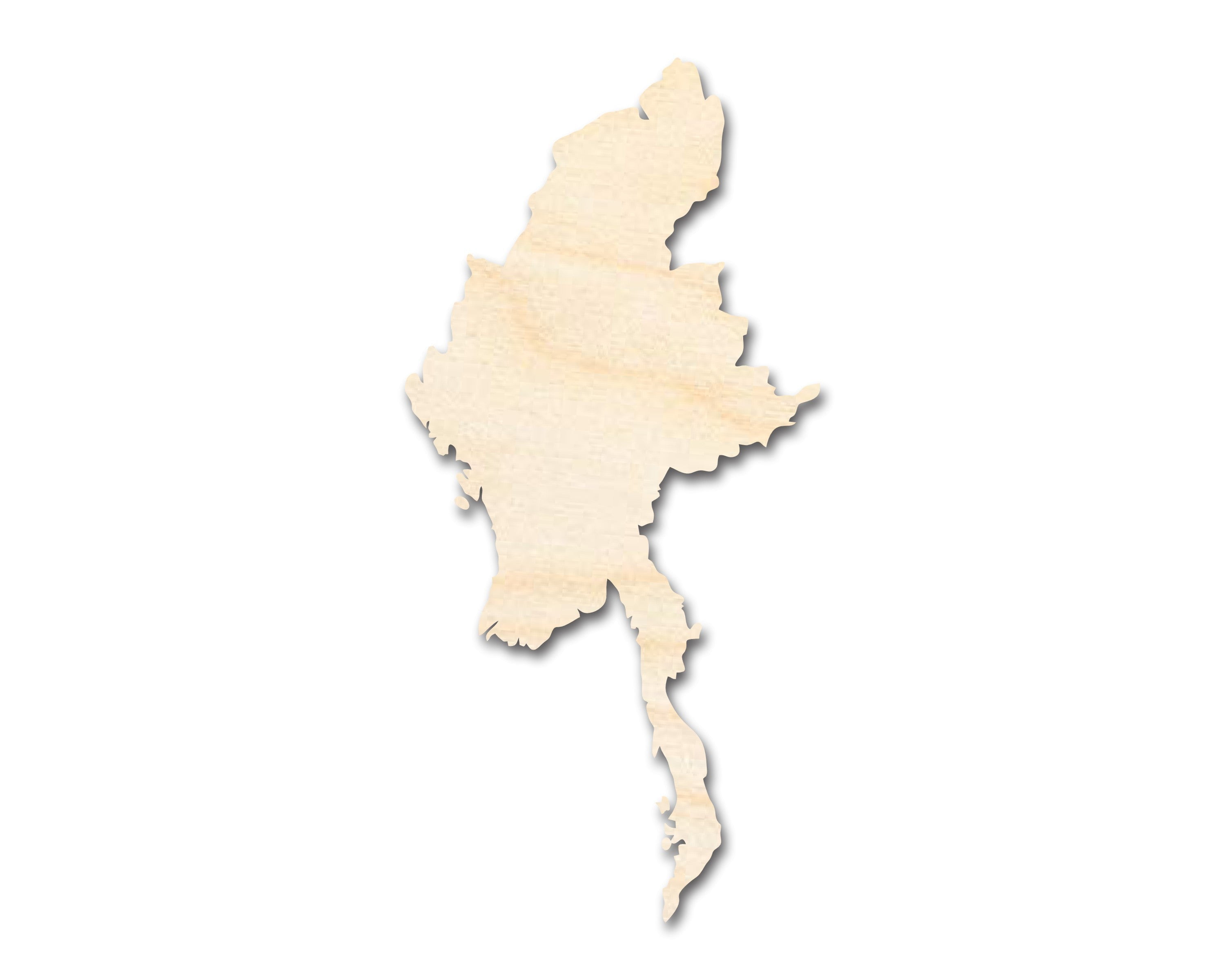 Unfinished Wood Myanmar Shape - Southeast Asia Craft - up to 46" DIY 16 ...