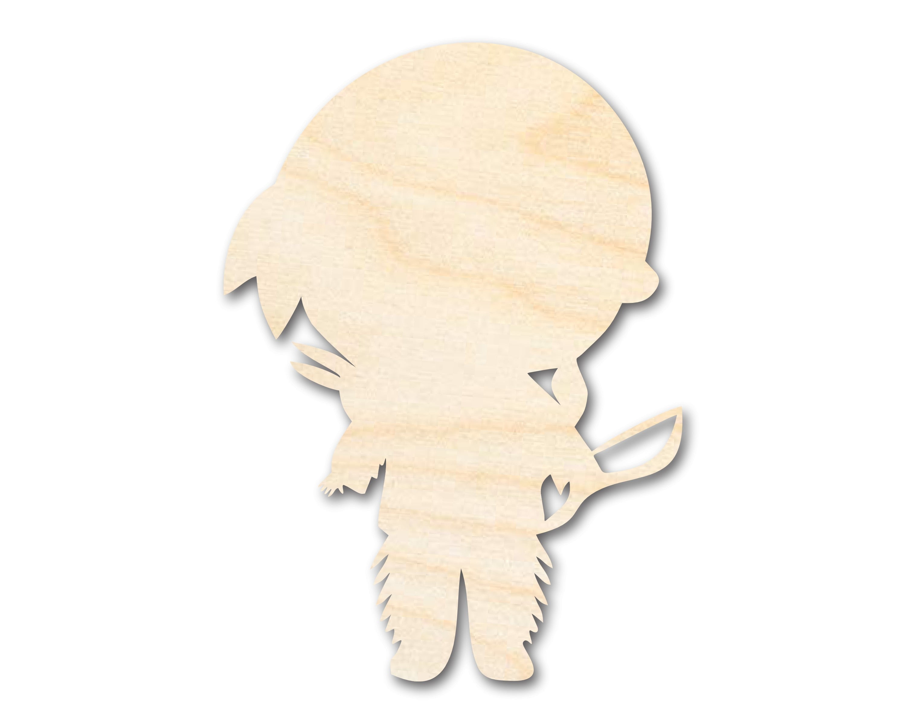 Unfinished Wood Native Boy Shape | Craft Cutout | up to 46" DIY 8" / 1/ ...