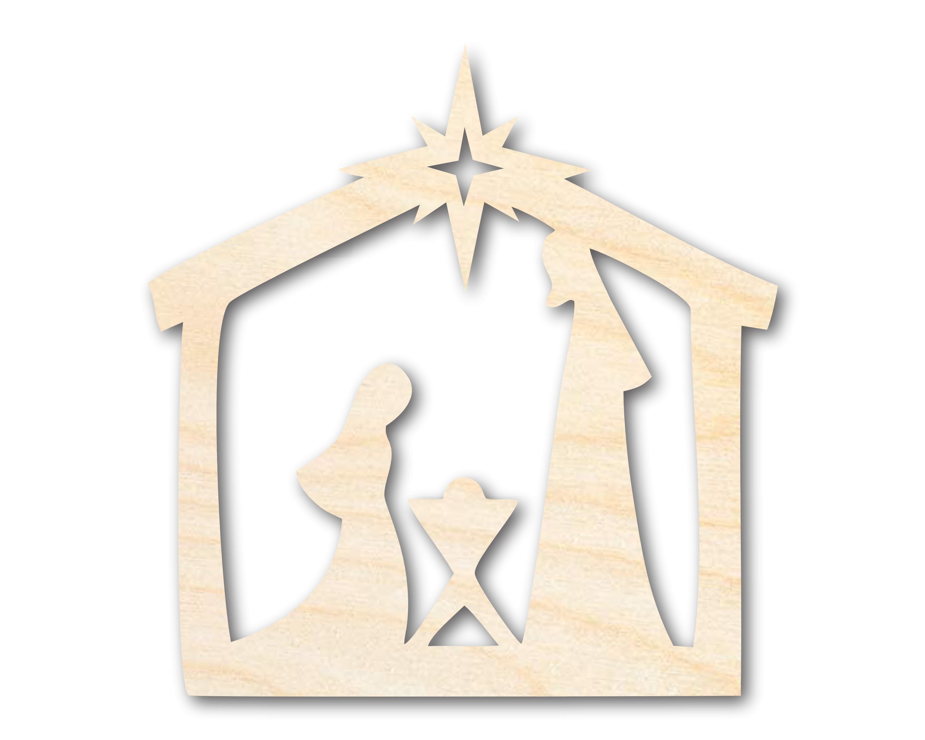 Unfinished Wood Nativity Scene Silhouette | DIY Christmas Craft Cutout ...