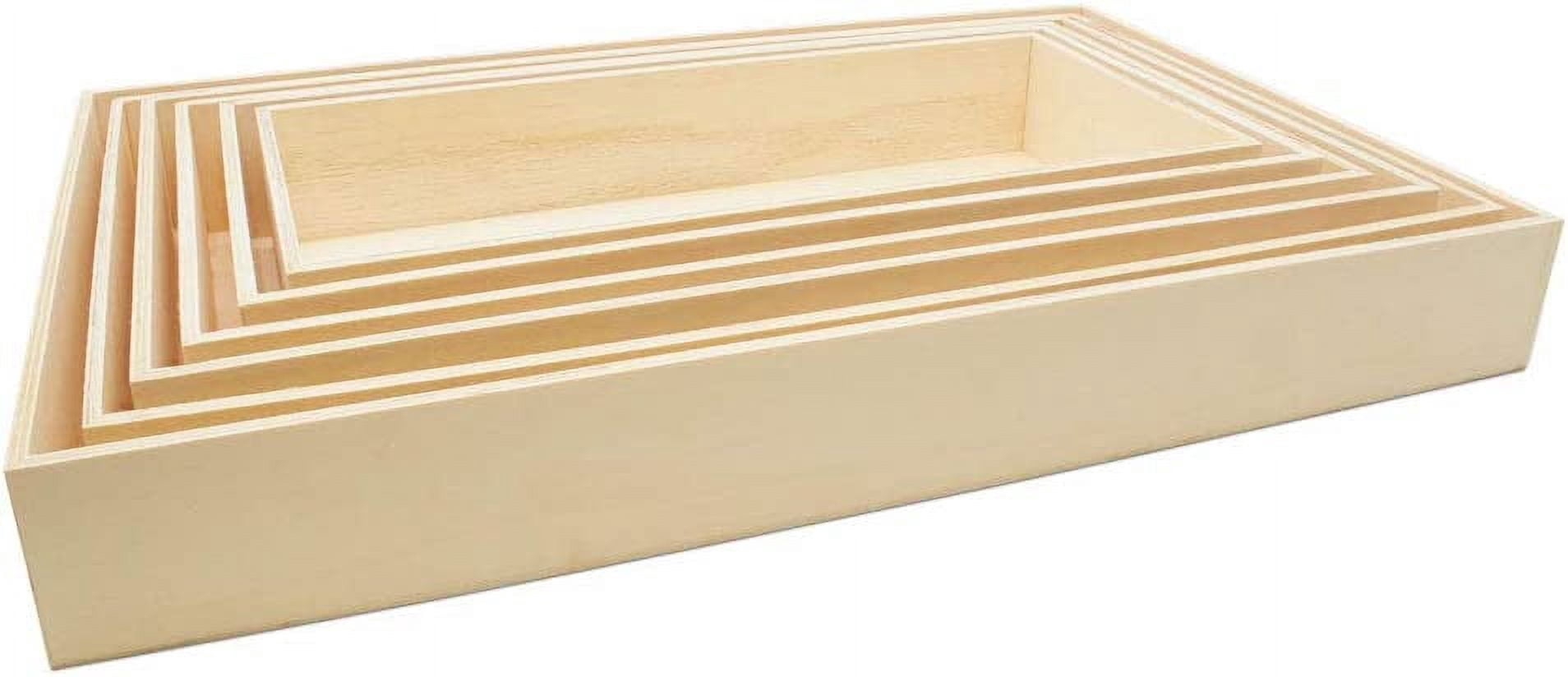 Unfinished Wood Nesting Trays, 5 Sets of 6 Wooden Crafting Trays, for ...
