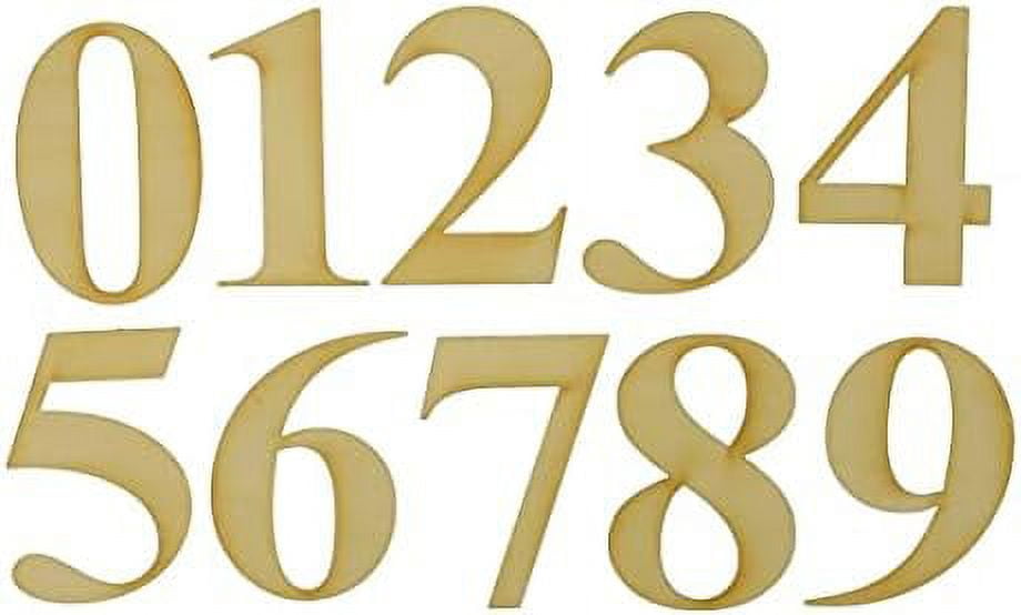 Unfinished Wood Number Set (0-9) In Bold Font, Available In A Variety ...