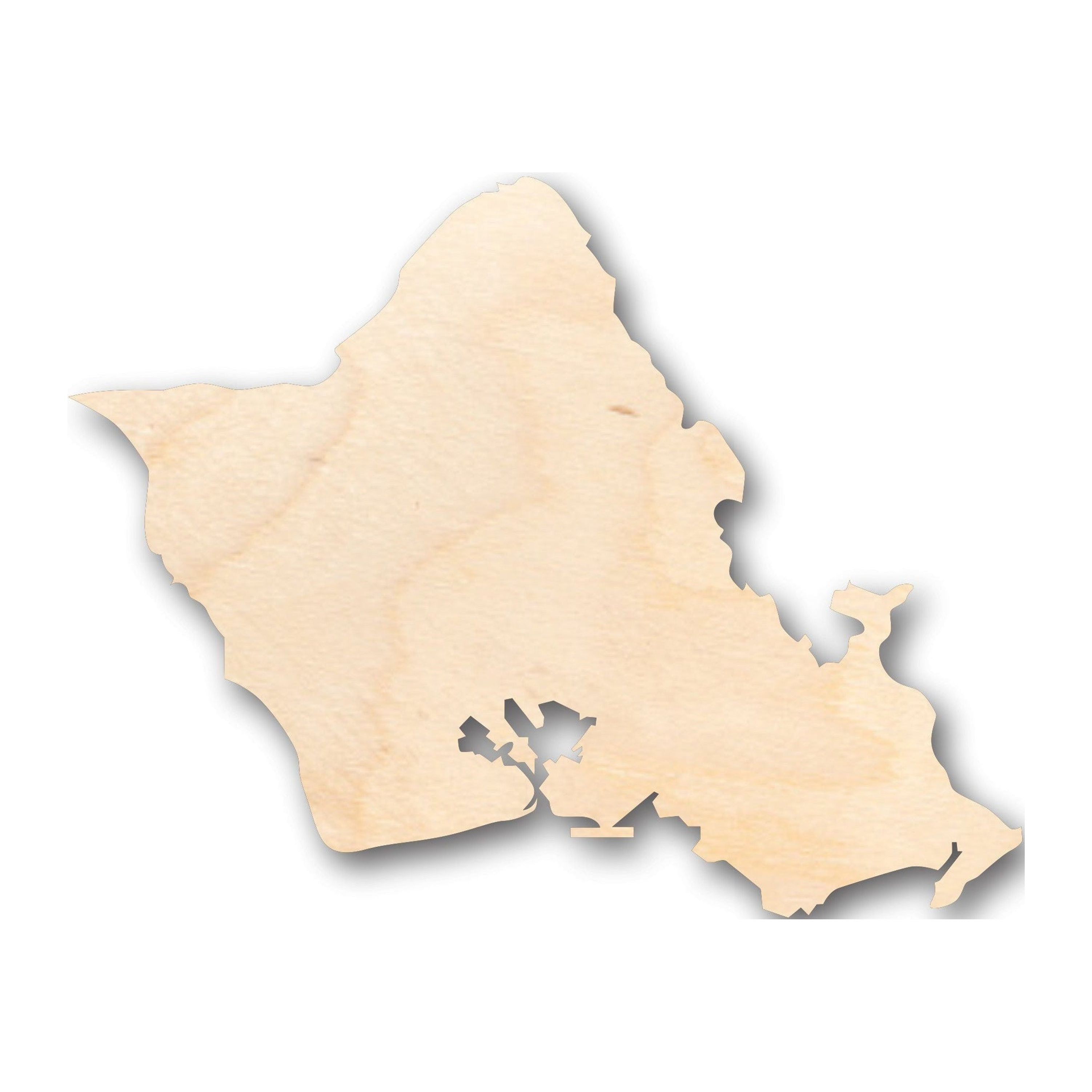 Unfinished Wood Oahu Hawaiian Island Shape - Craft - up to 46" DIY 3 ...