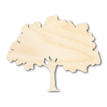 Ludlz Blank Wooden Tree Embellishments for DIY Crafts - 1Pc Wooden Mdf ...