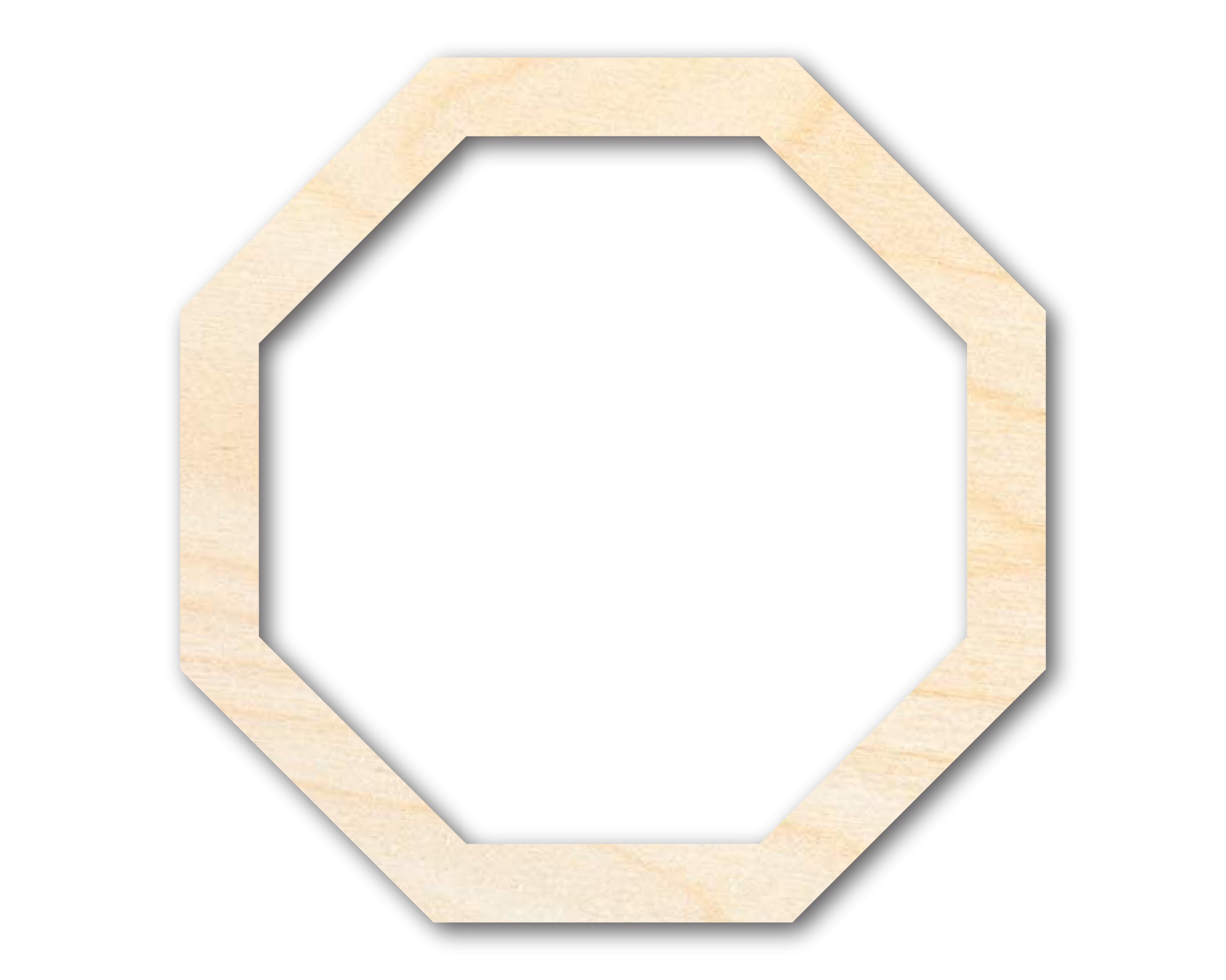 Unfinished Wood Octagon Outline Shape | DIY Craft Cutout | up to 46 ...