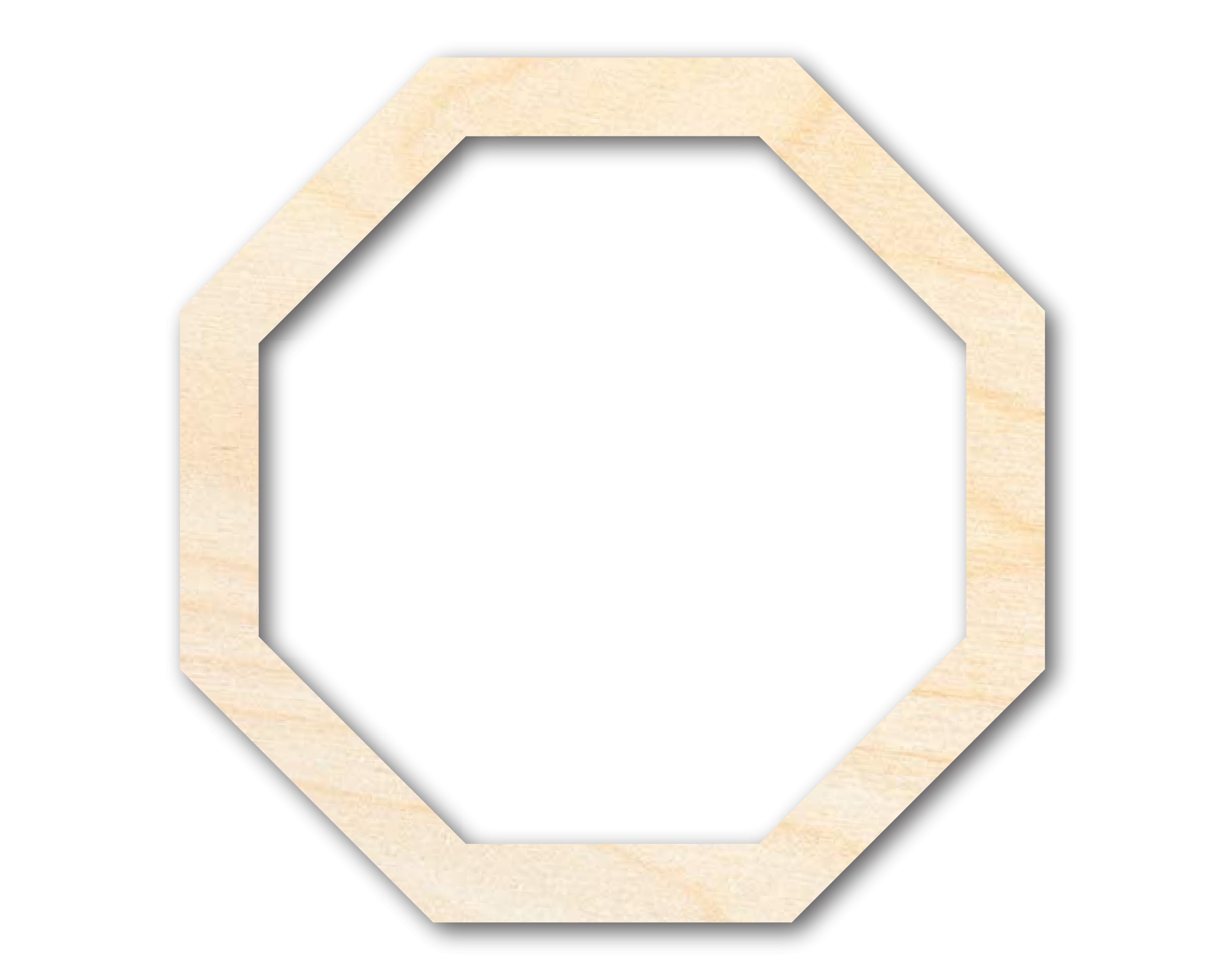 Unfinished Wood Octagon Outline Shape | DIY Craft Cutout | up to 46 ...