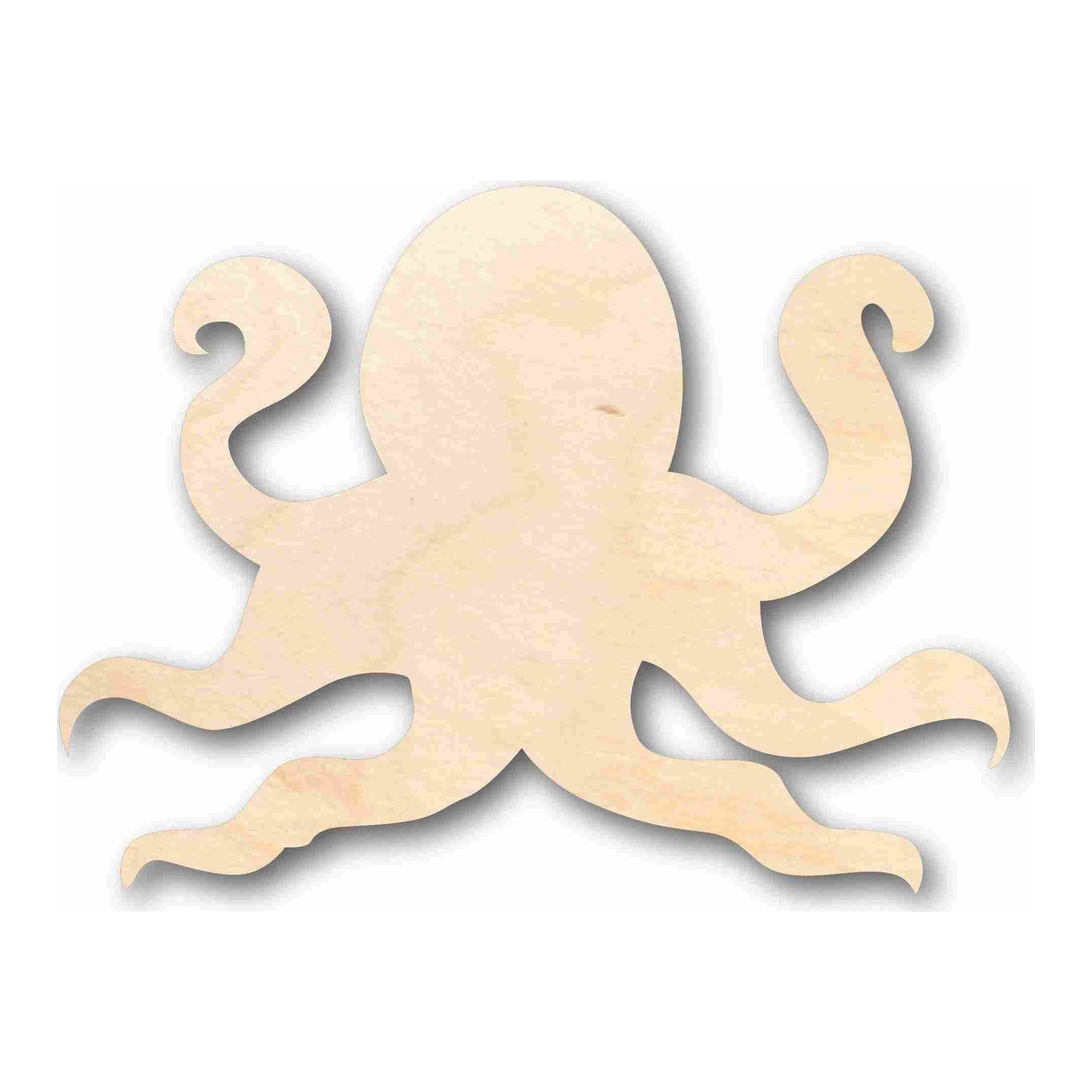 Unfinished Wood Octopus Silhouette - Craft- up to 46" DIY 10" / 1/8 ...