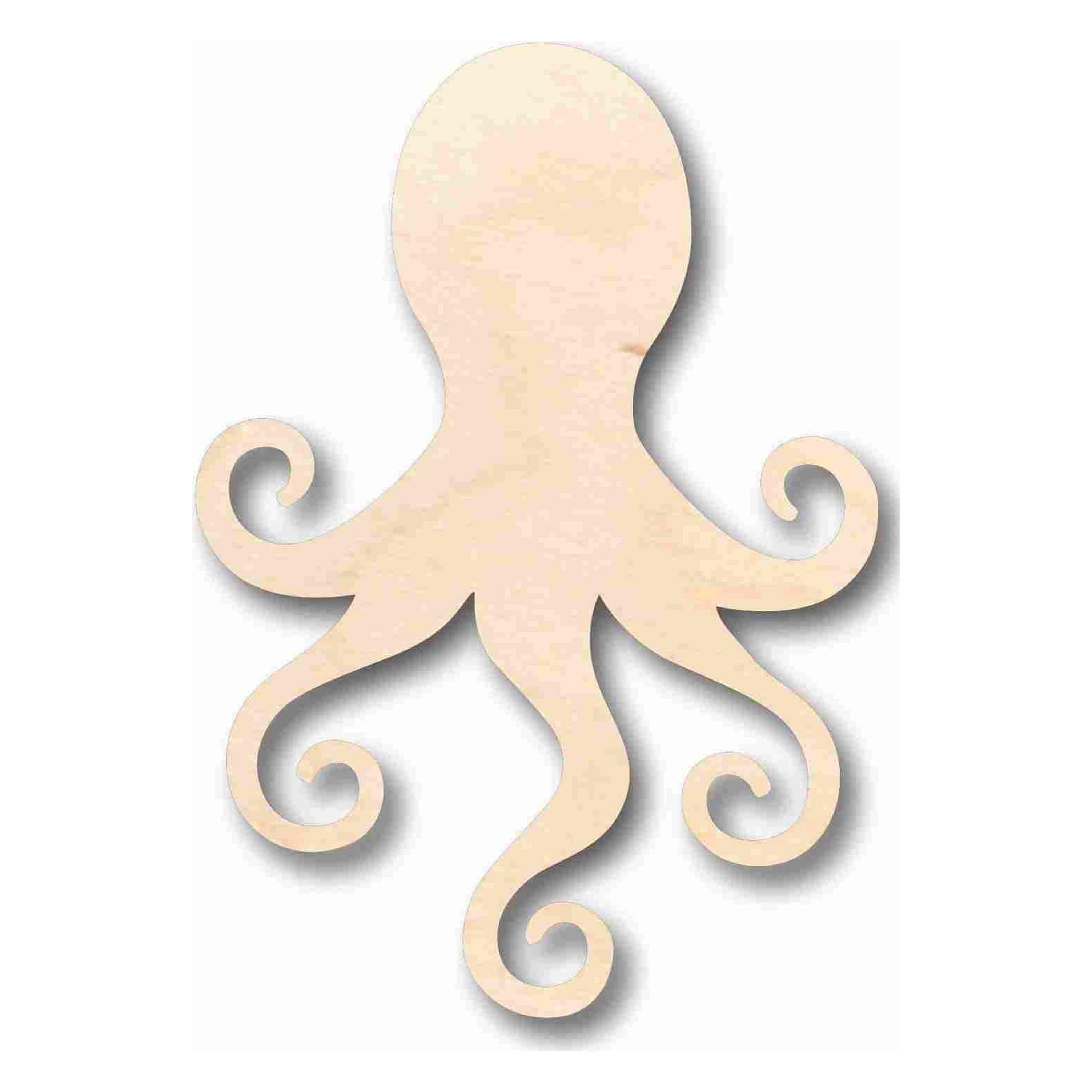 Unfinished Wood Octopus Silhouette - Craft- up to 46" DIY 10" / 3/4 ...