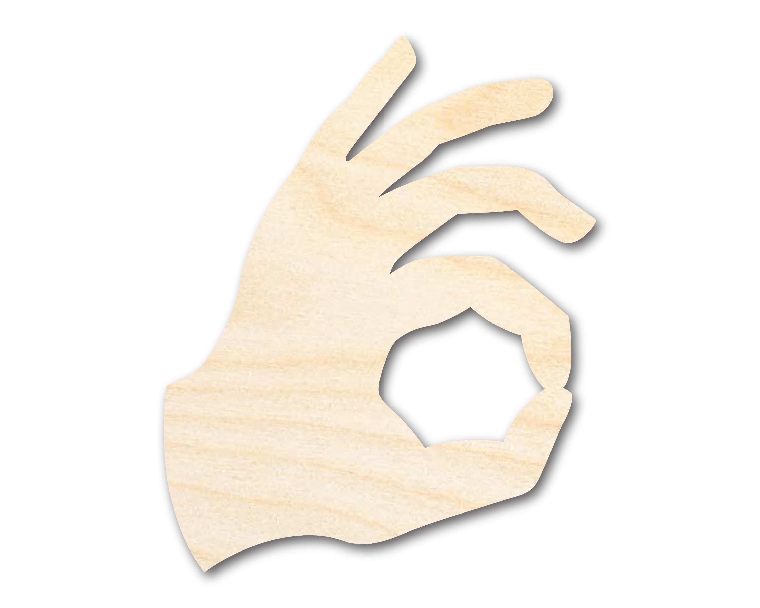 Unfinished Wood Okay Hand Shape | DIY Craft Cutout | up to 46" DIY 8 ...