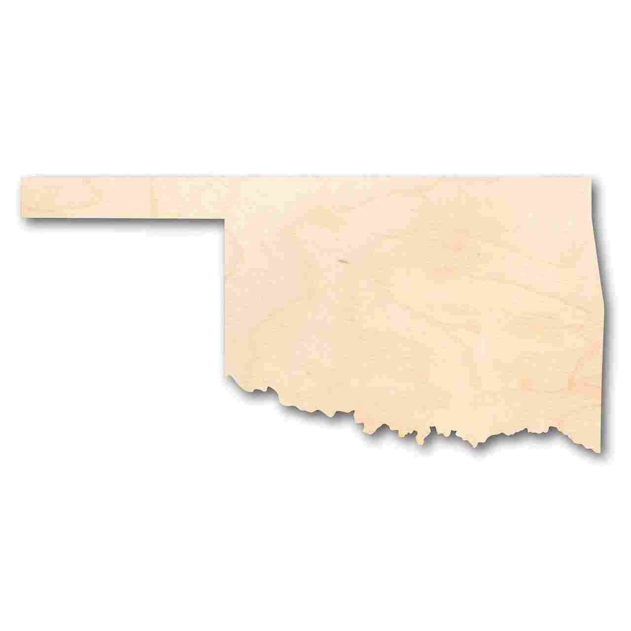 Unfinished Wood Oklahoma Shape - State - Craft - up to 46" DIY 18" / 3/ ...