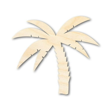 Unfinished Wooden Palm Tree Cutout, 14", Pack of 5 Wooden Shapes for ...