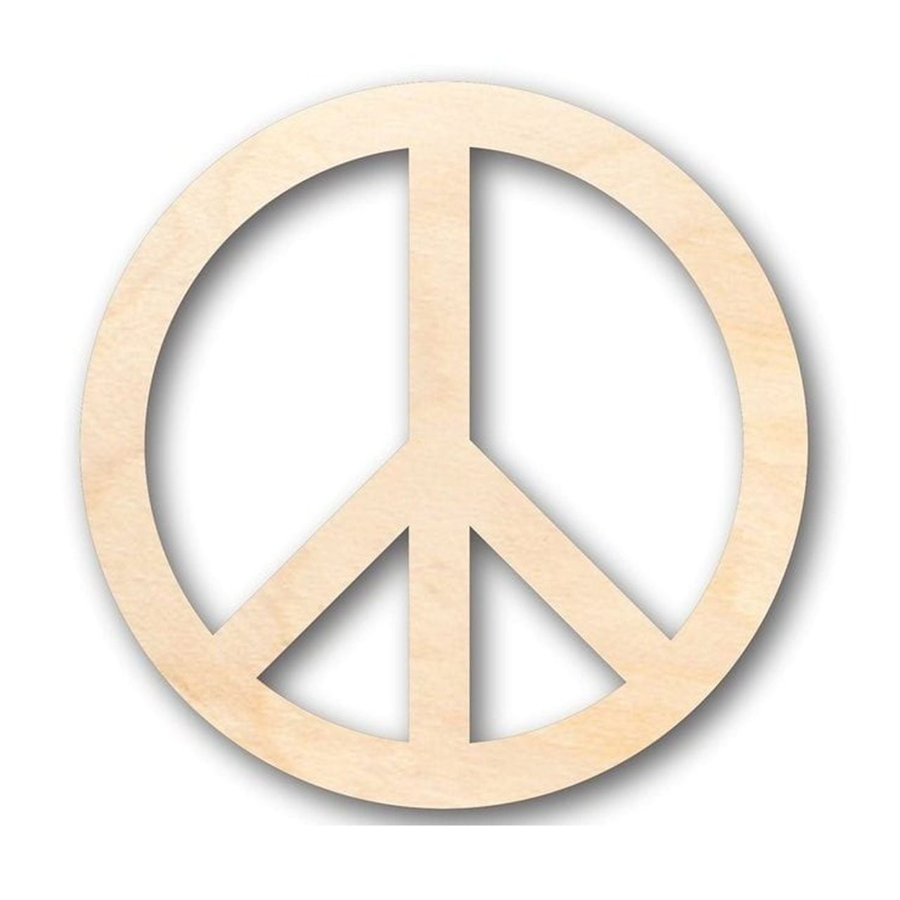Unfinished Wood Peace Sign Symbol Shape - Craft - up to 46" DIY 10" / 1/2" - Walmart.com