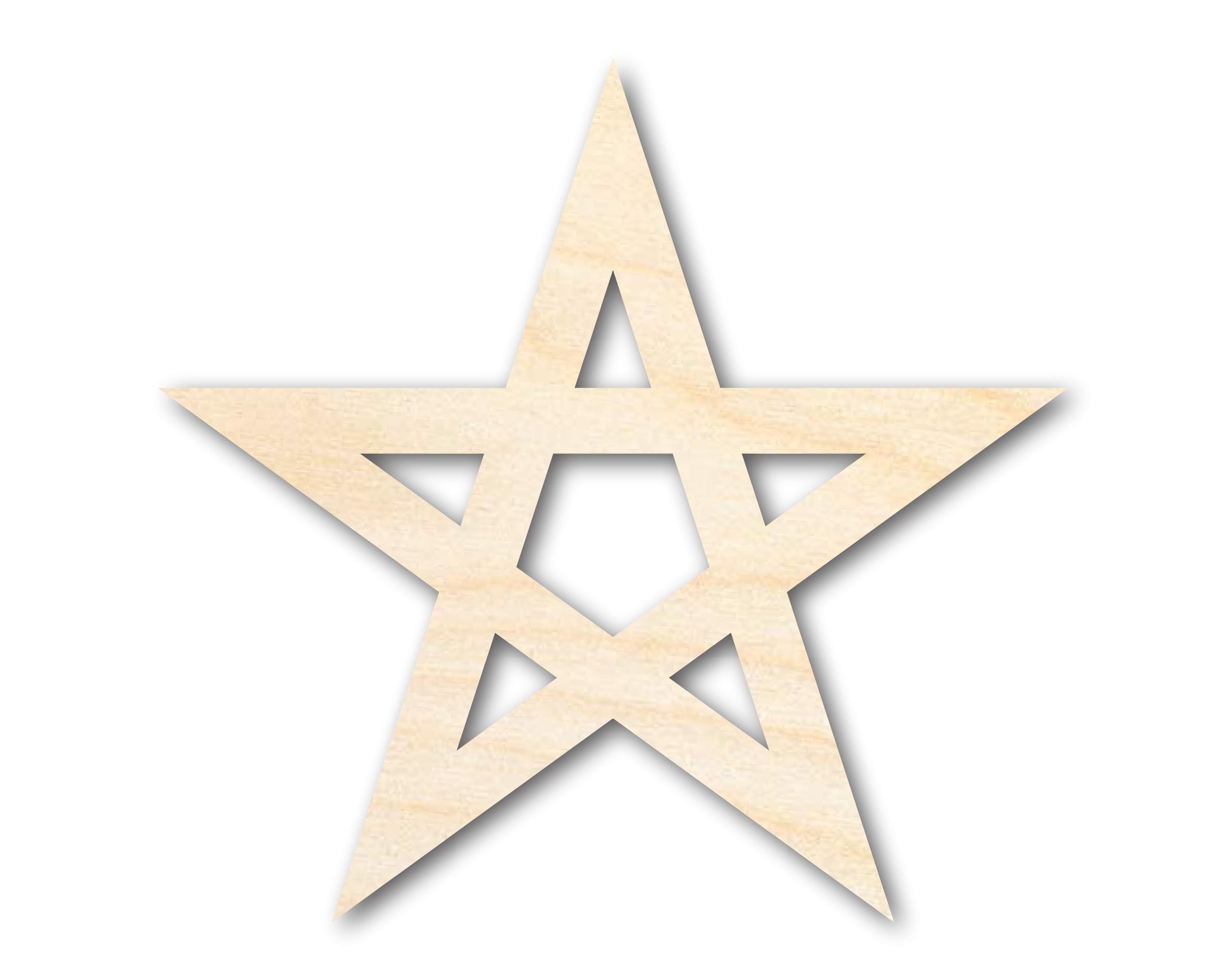 Unfinished Wood Pentagram Shape | Craft Cutout | up to 36" DIY 46" / 3/ ...