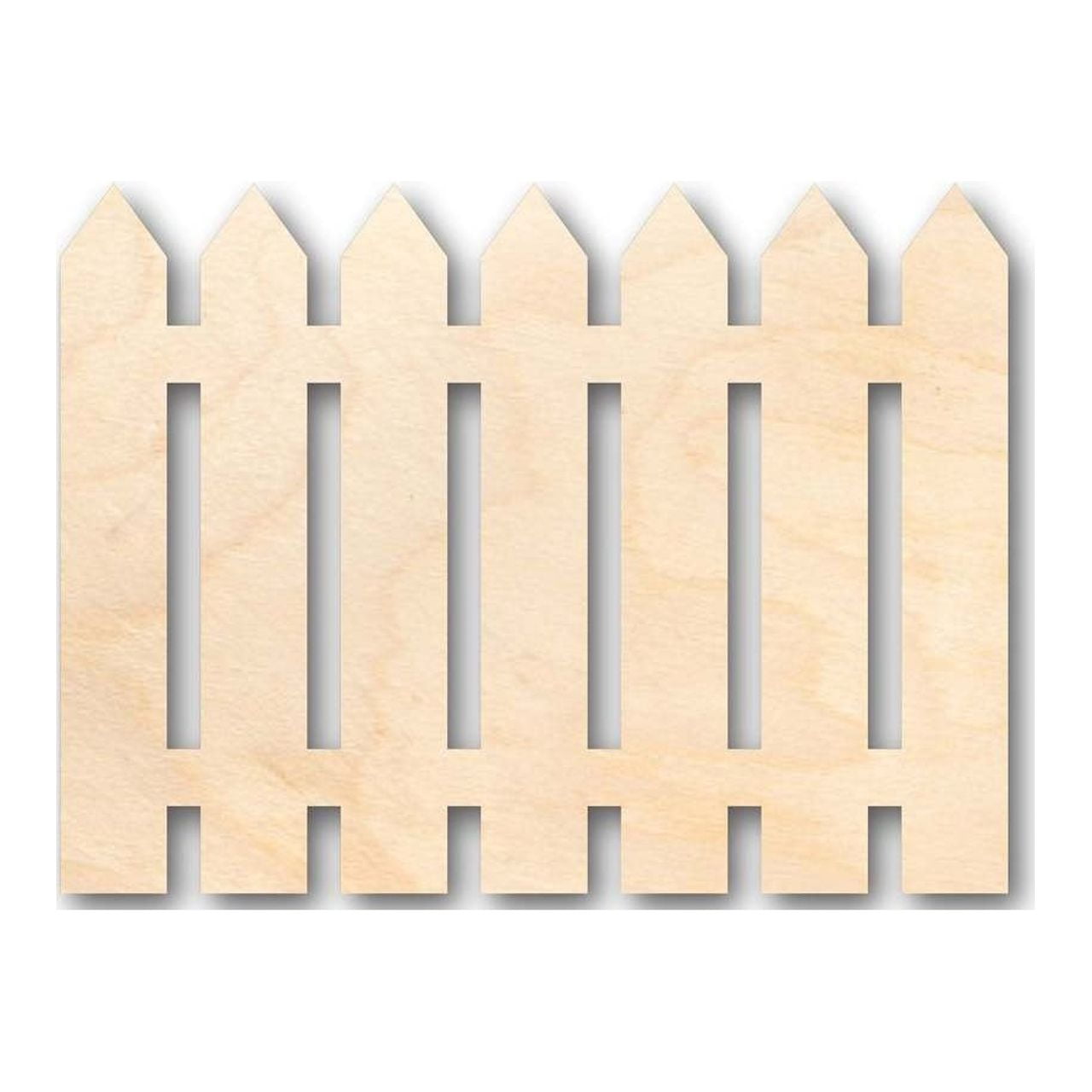 Unfinished Wood Picket Fence Shape - Craft - up to 46" DIY 20" / 1/8 ...