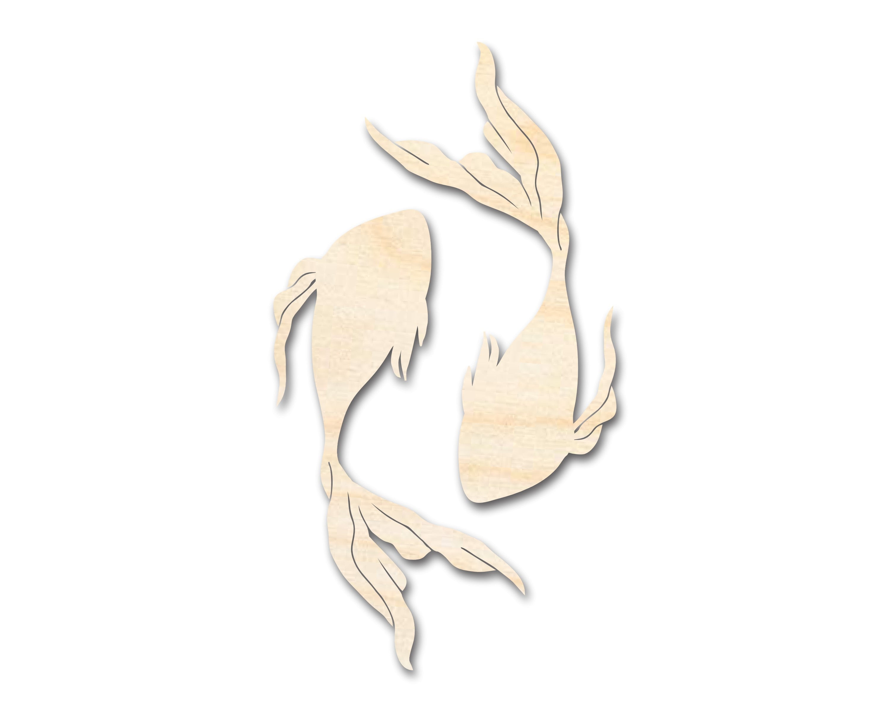 Unfinished Wood Pisces Fish Shape - Zodiac Craft - up to 46" 20" / 1/4 ...