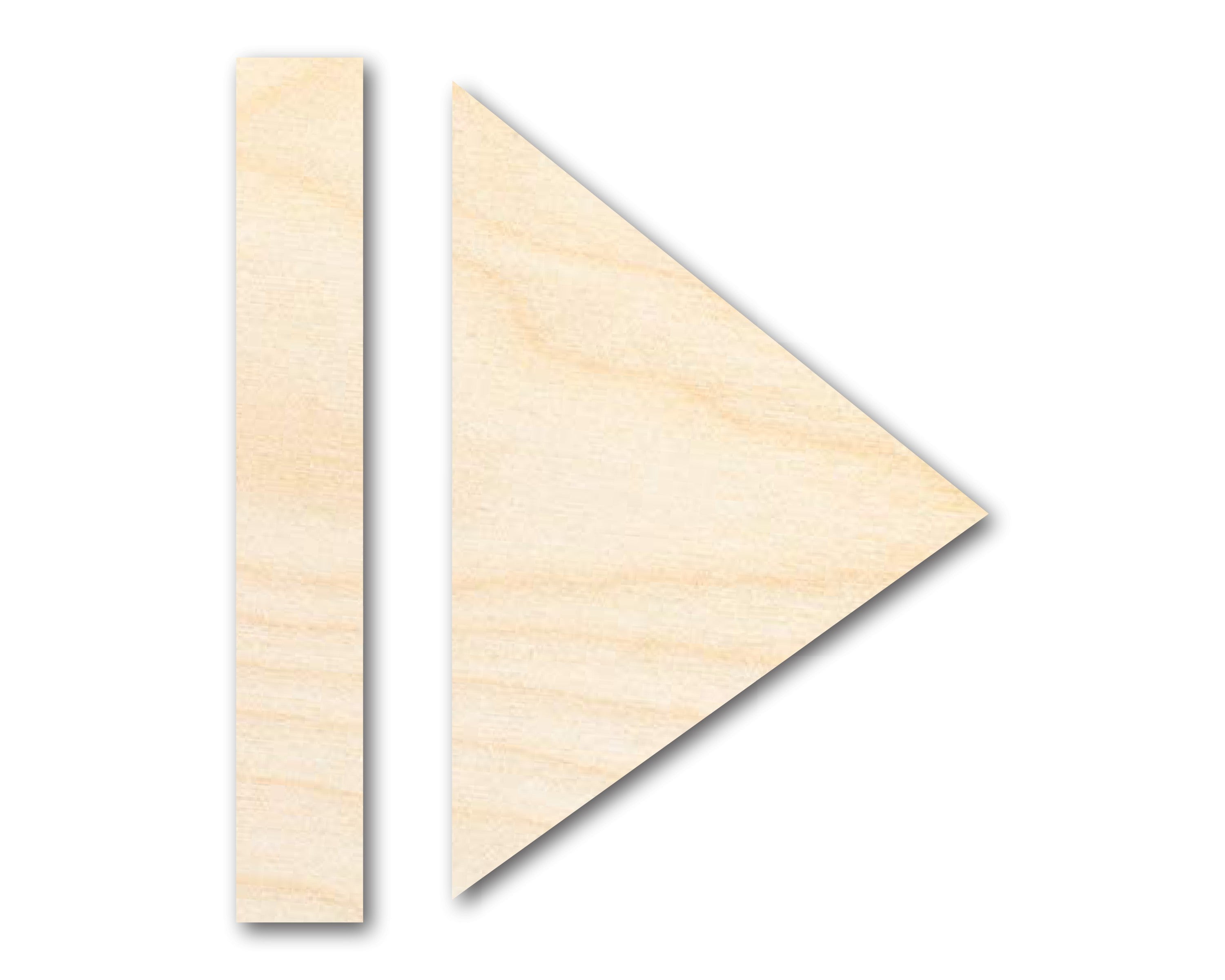 Unfinished Wood Play Pause Shape | DIY Craft Cutout | up to 46" DIY 3 ...