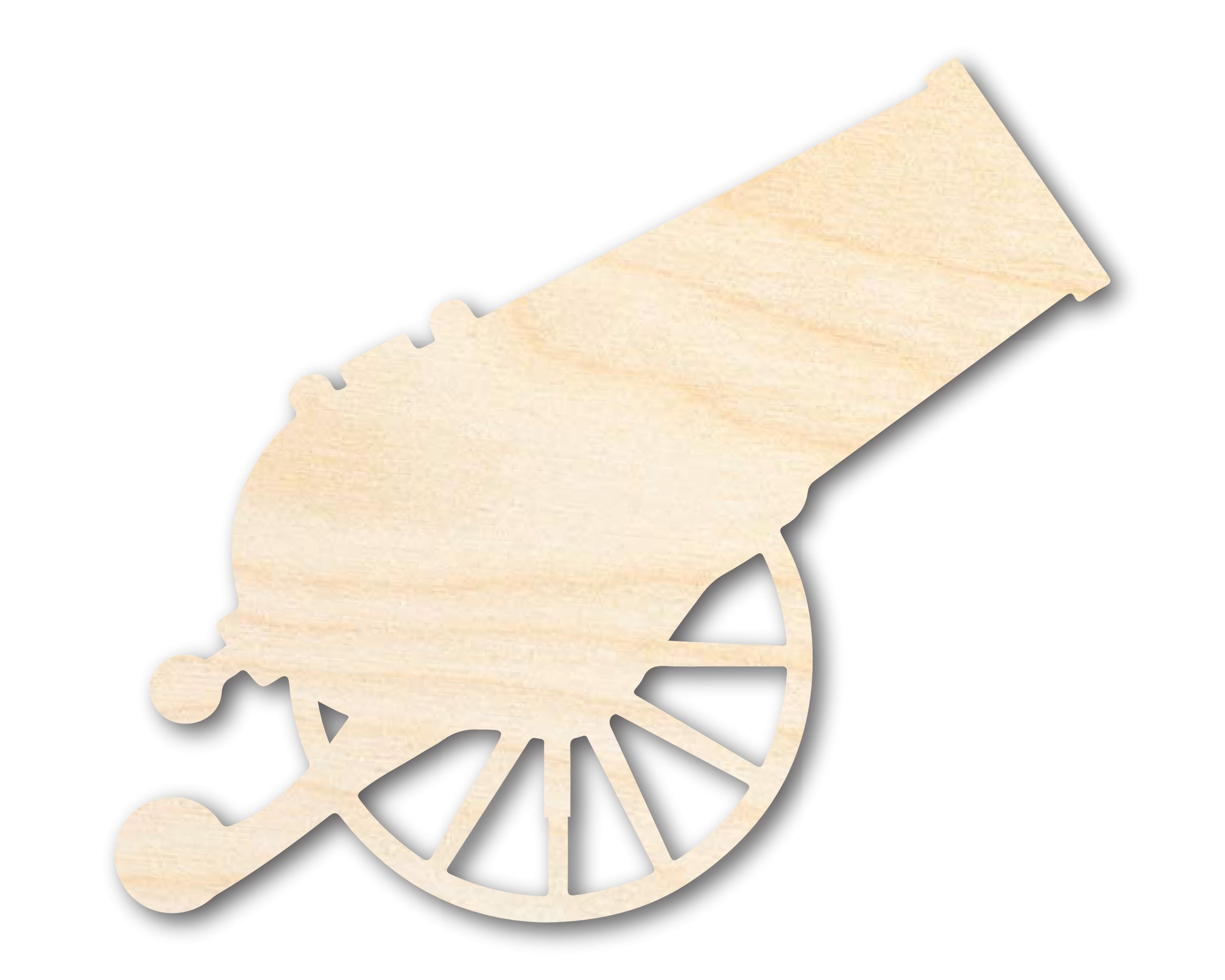 Unfinished Wood Positioned Cannon Shape | DIY Craft Cutout | up to 46 ...