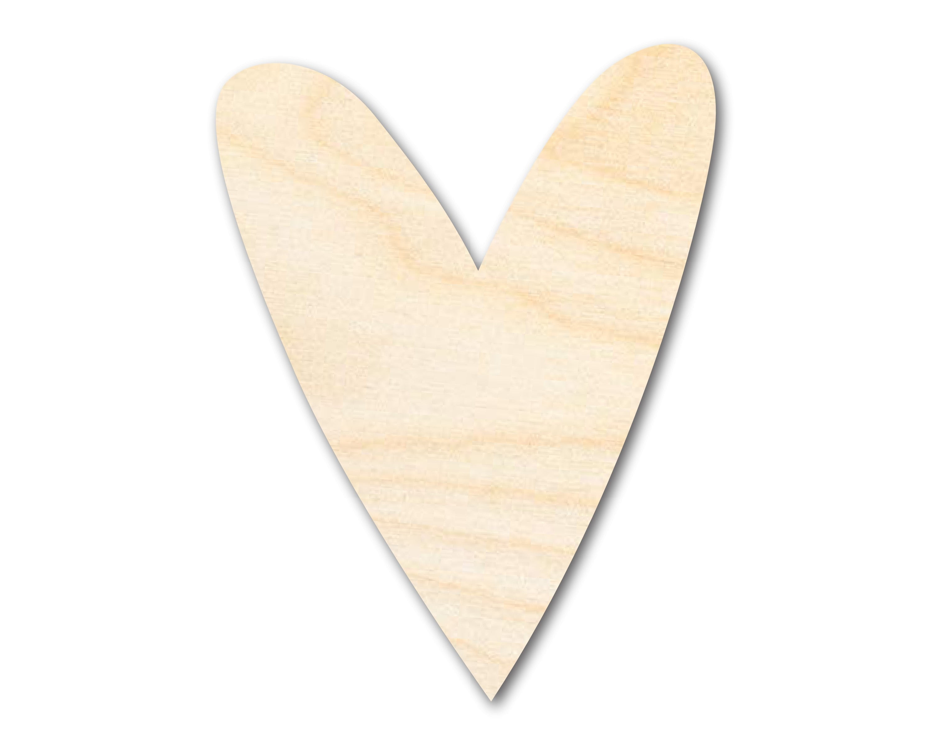 Unfinished Wood Primitive Heart Shape | Valentine's Day | Craft Cutout ...