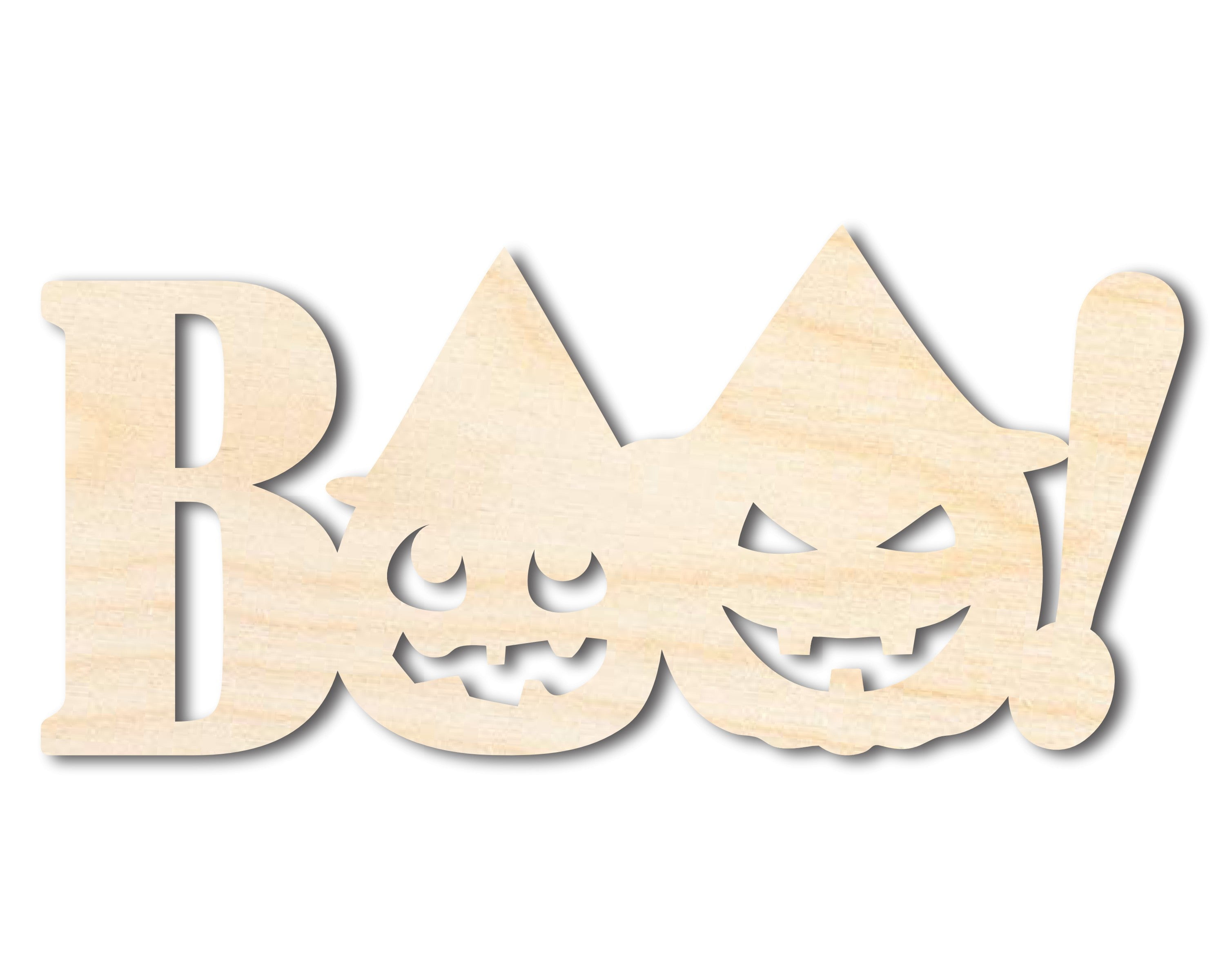 Unfinished Wood Pumpkin Boo Shape | Craft Cutout | up to 46" DIY 3" / 1 ...