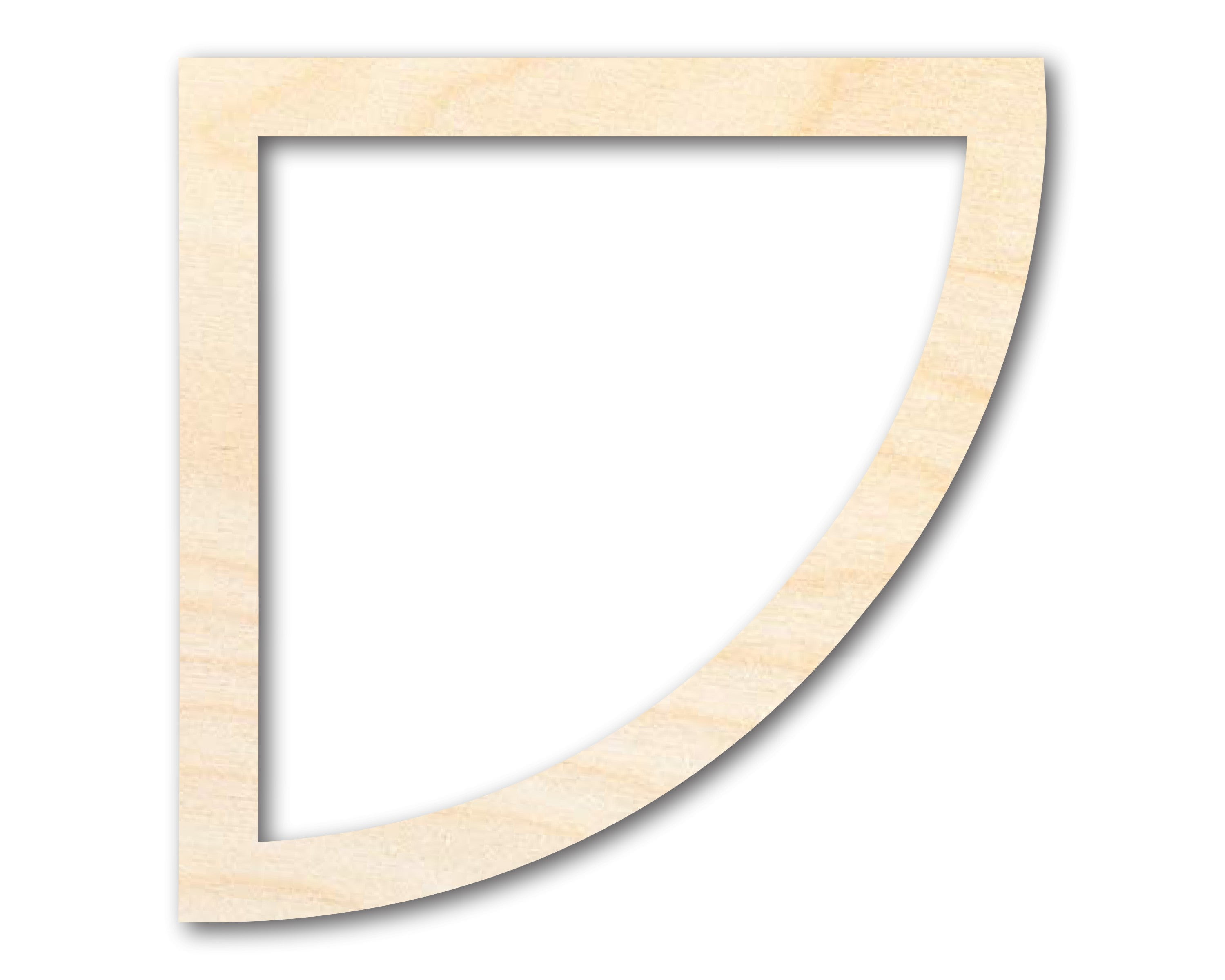 Unfinished Wood Quarter Circle Outline Shape | DIY Craft Cutout 8" / 1/ ...