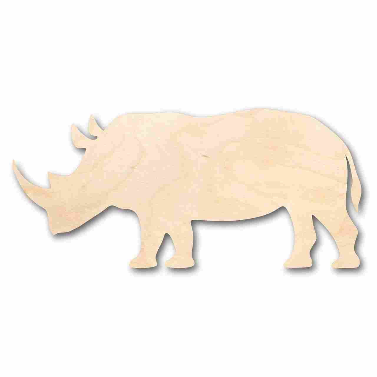 Unfinished Wood Rhinoceros Shape - Animal - Wildlife - Craft - up to 46 ...