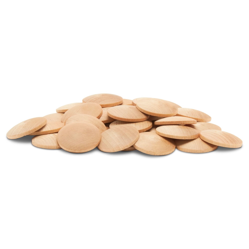 Unfinished Wood Round Discs 1 inch, Pack of 25 Domed Wooden Circles ...