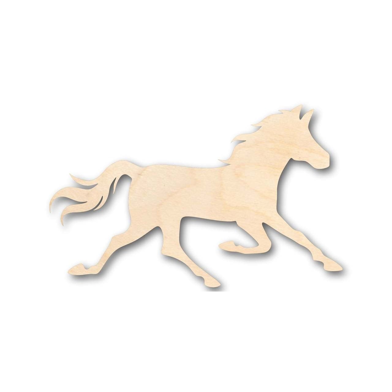 Unfinished Wood Running Wild Horse Shape - Sport - Farm Animal - Craft ...