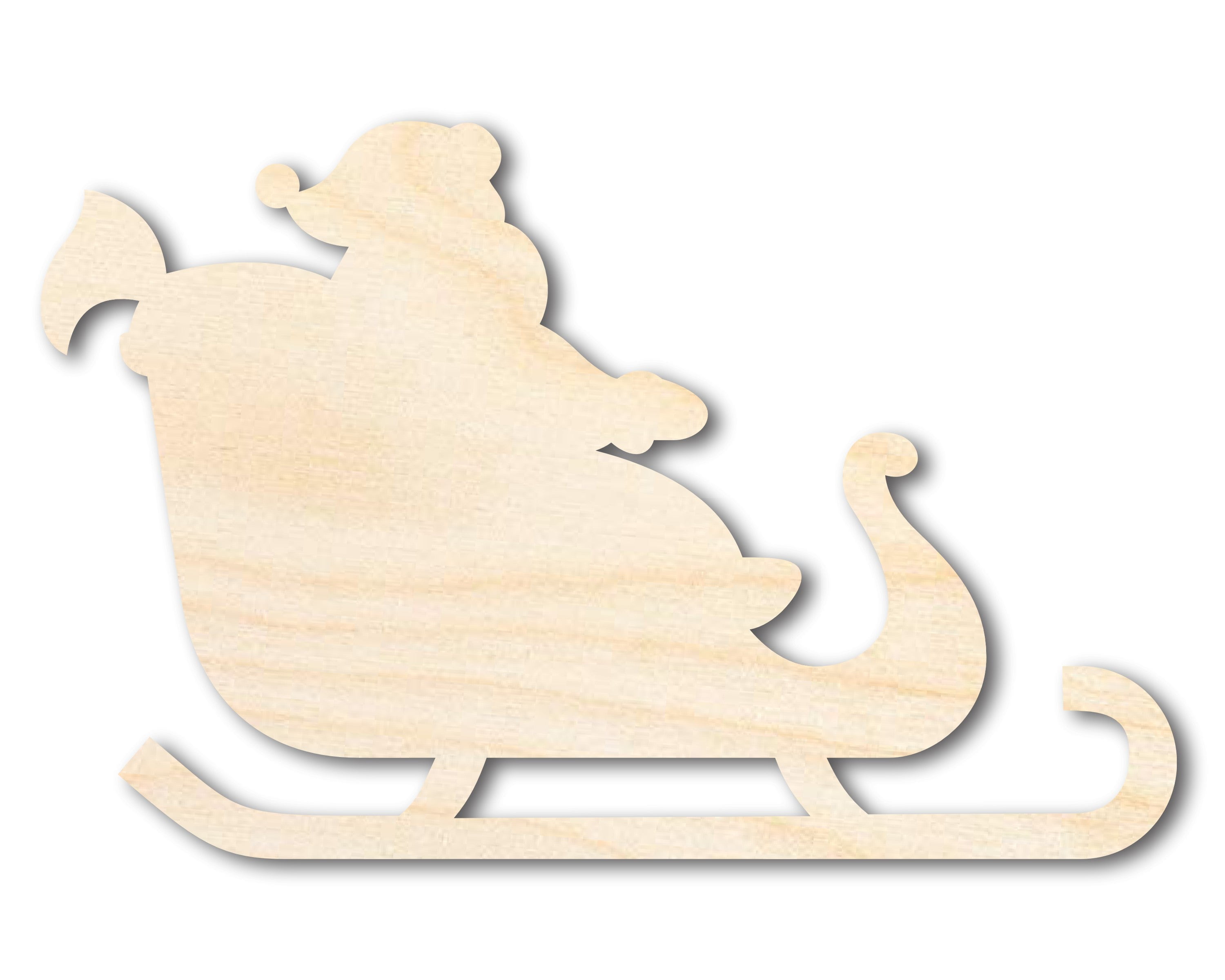Unfinished Wood Santa in Sleigh Shape - Craft - up to 46" DIY 14" / 1/2 ...