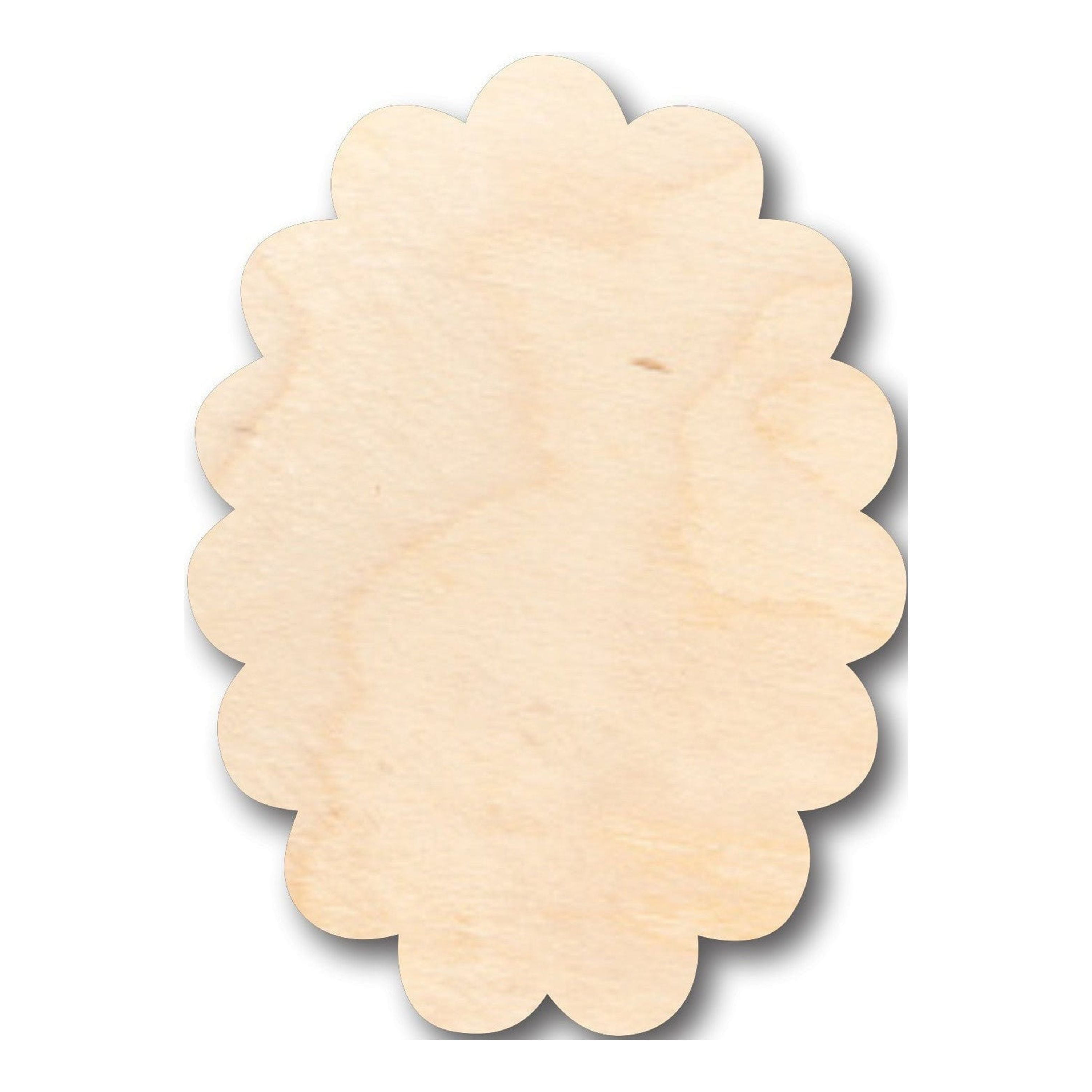 Unfinished Wood Scalloped Oval Shape - Craft - up to 46" DIY 4" / 1/8 ...