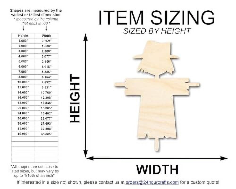 Unfinished Wood Scarecrow Shape | DIY Fall Harvest Craft Cutout | up to ...