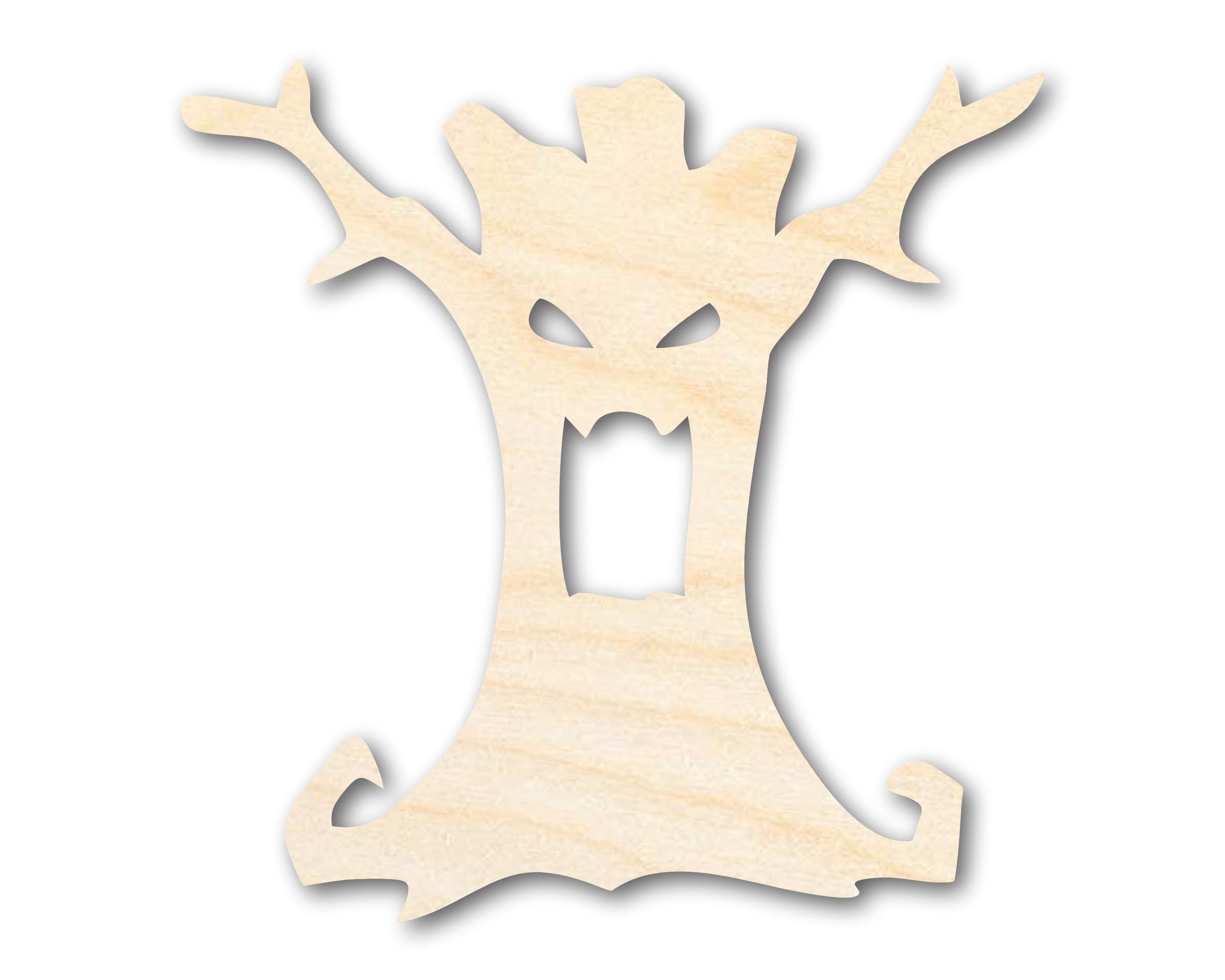 Unfinished Wood Scary Tree Shape - Craft - up to 46" 24" / 1" - Walmart.com