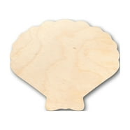 Scallop Seashell Beach Shell Wood Shape Unfinished Piece Cutout Craft ...
