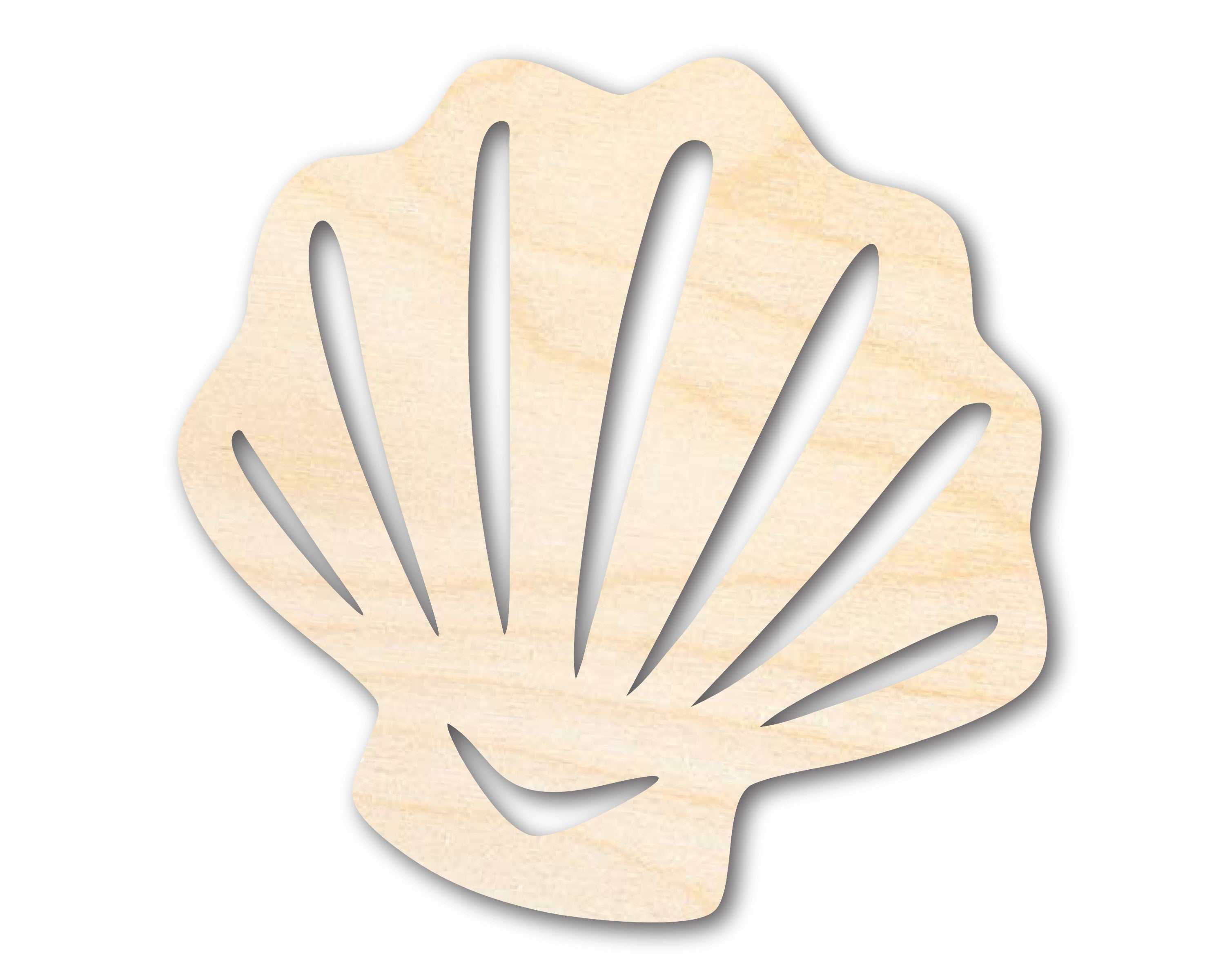 Unfinished Wood Sea Shell Shape | Ocean Beach Craft Cutout | up to 46 ...