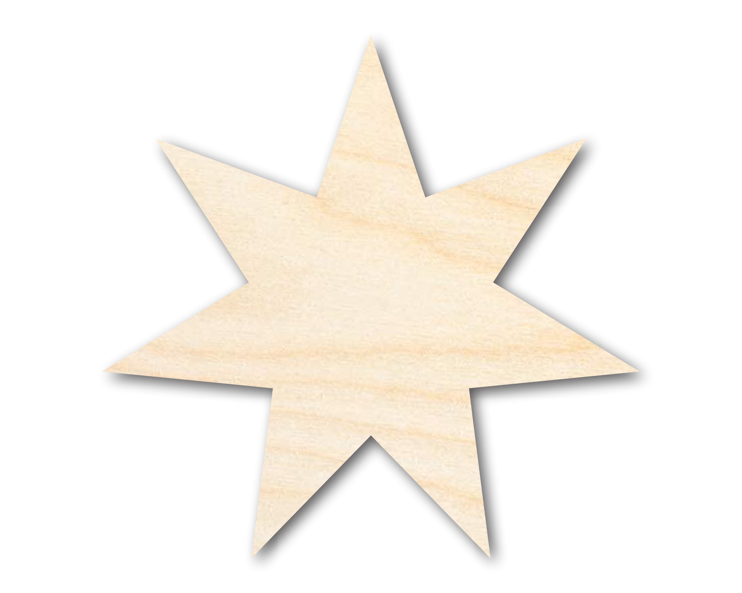 Unfinished Wood Seven Pointed Star Shape - Craft - up to 46" DIY 5" / 1 ...