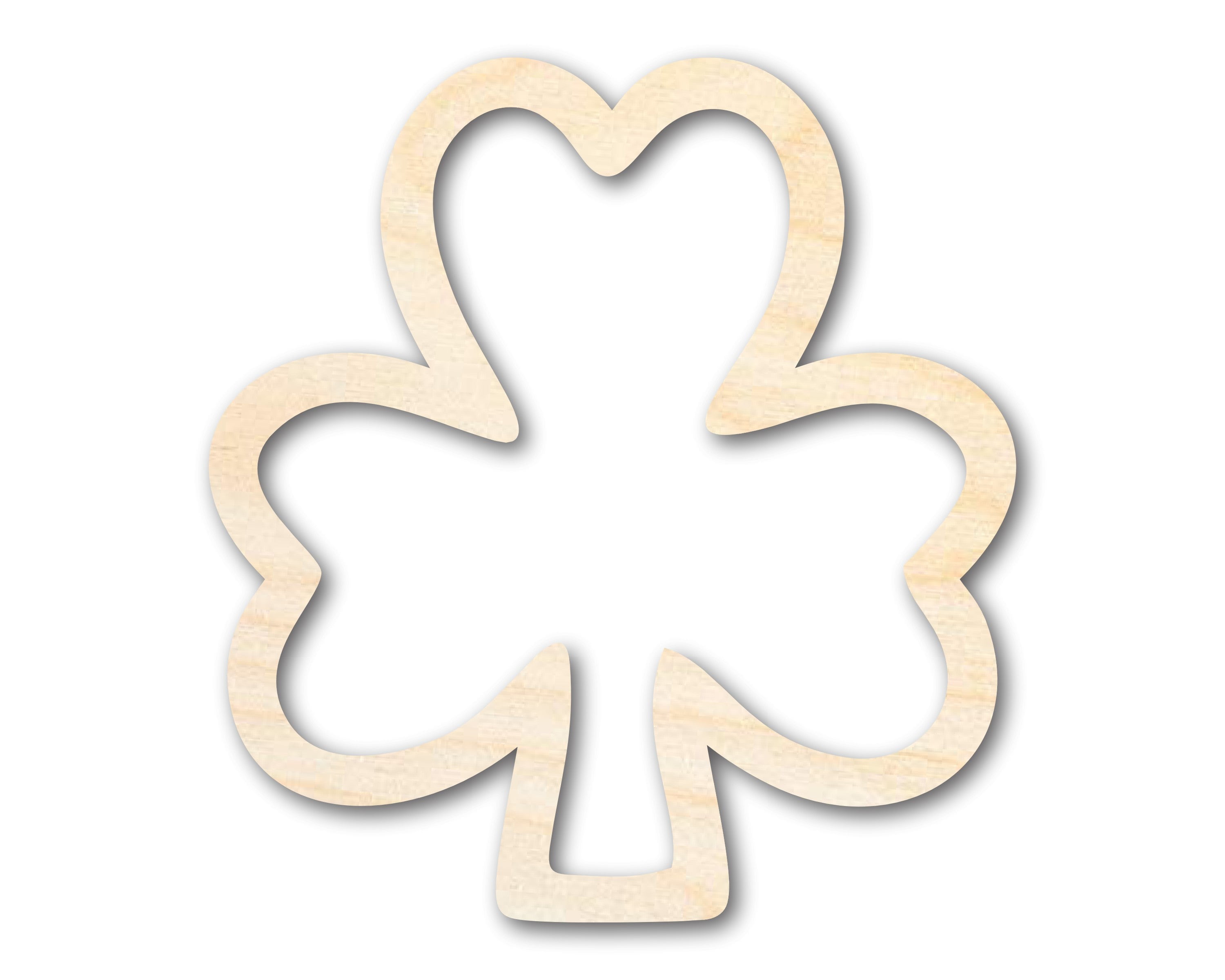 Unfinished Wood Shamrock Outline Shape | DIY Craft Cutout | up to 46 ...