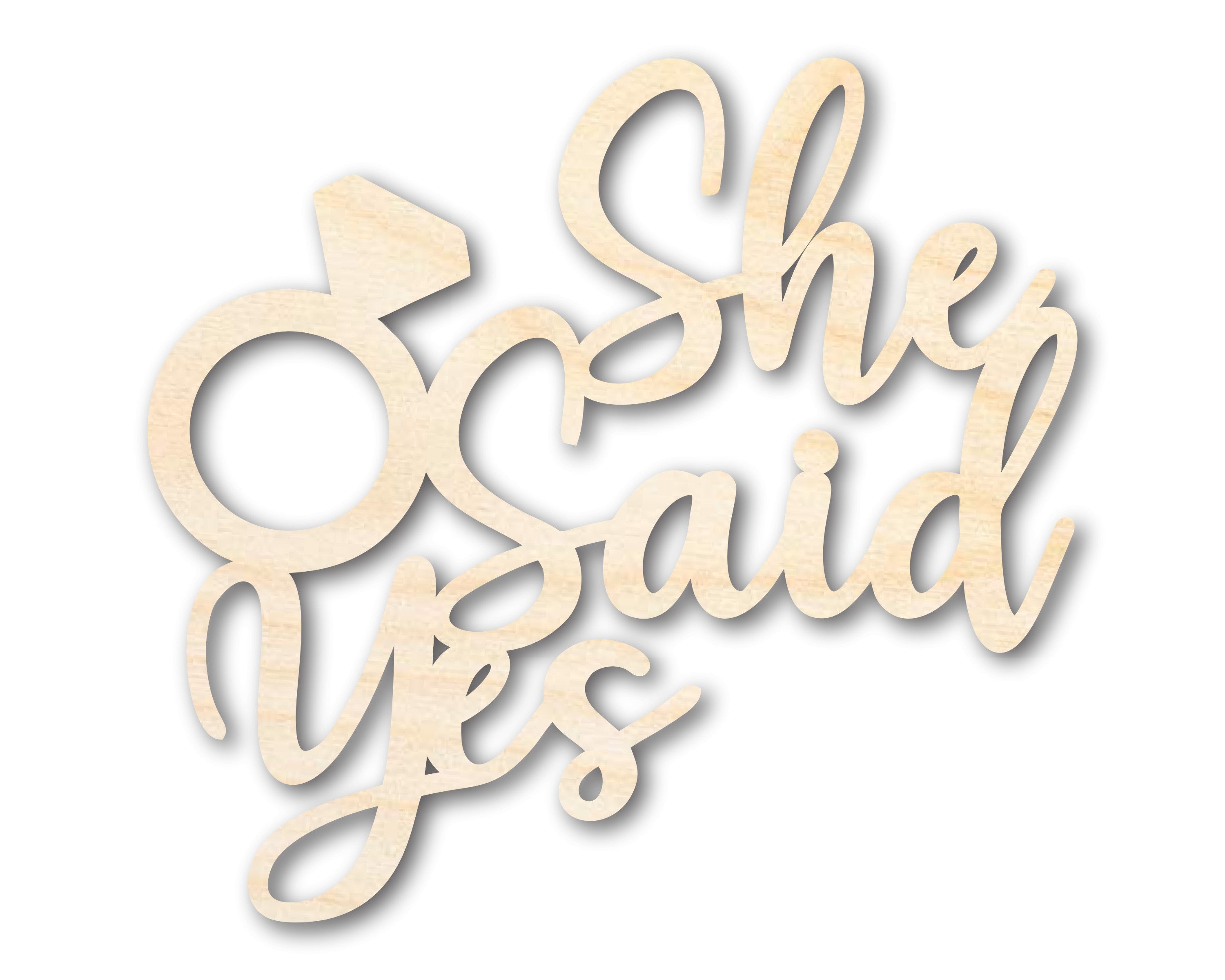 Unfinished Wood She Said Yes Shape | DIY Craft Cutout 46" / 1/2 ...