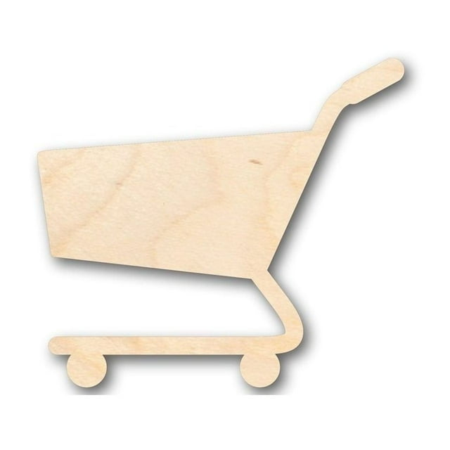 Unfinished Wood Shopping Cart Shape - Craft - up to 46" DIY 18" / 3/4 ...