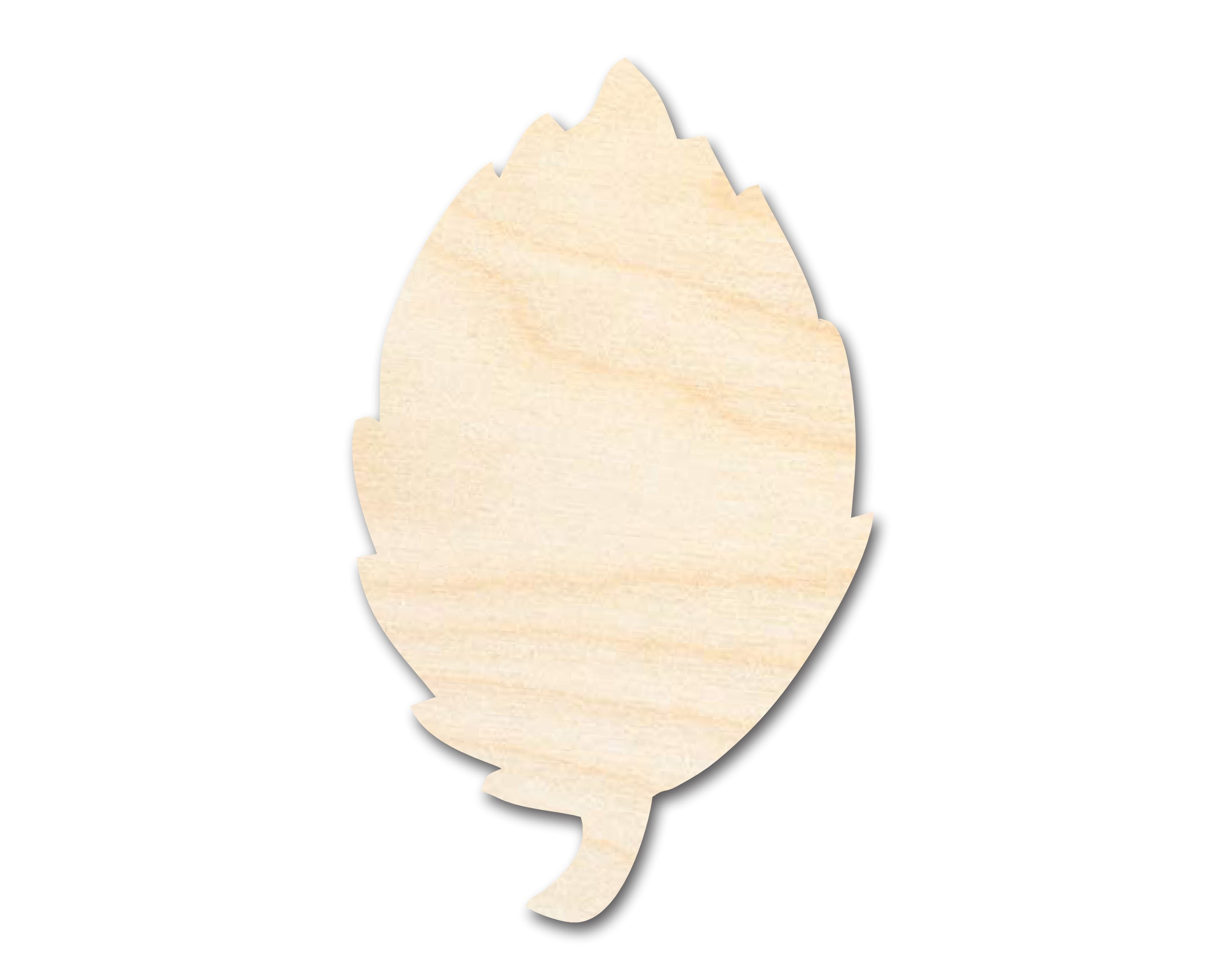 Unfinished Wood Simple Fall Leaf Shape | DIY Craft Cutout 8" / 1/2 ...