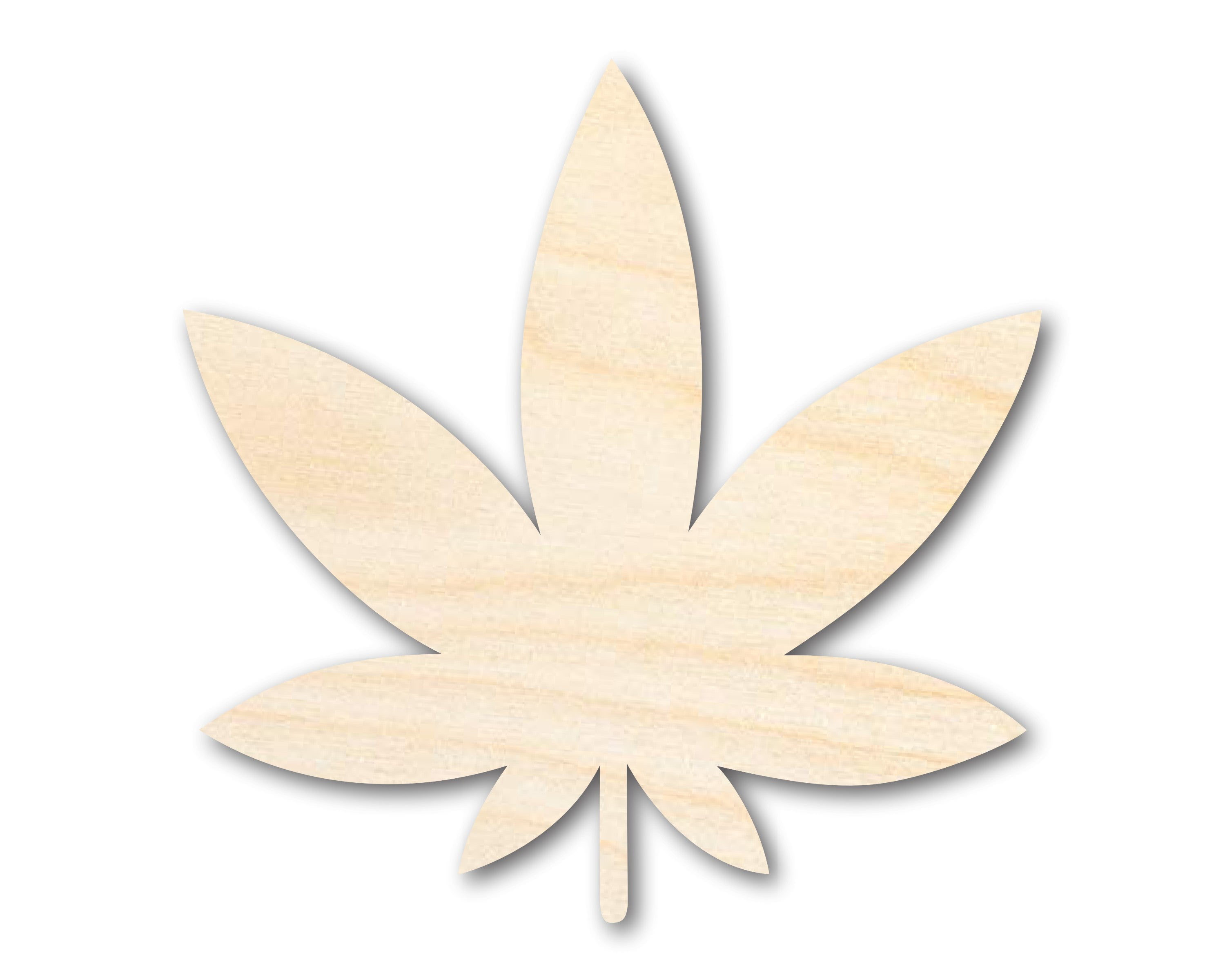 Unfinished Wood Simple Marijuana Leaf Shape - Craft - up to 46" DIY 4 ...