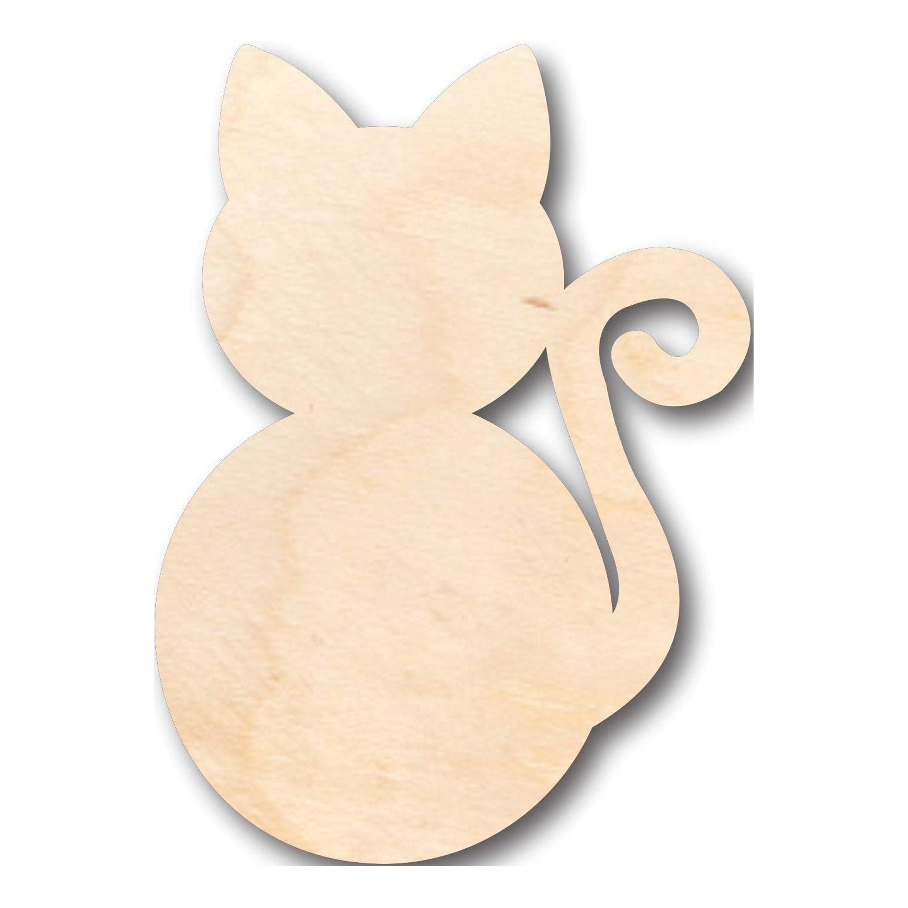 Unfinished Wood Sitting Cat Shape - Craft - up to 46" DIY 8" / 1/4 ...