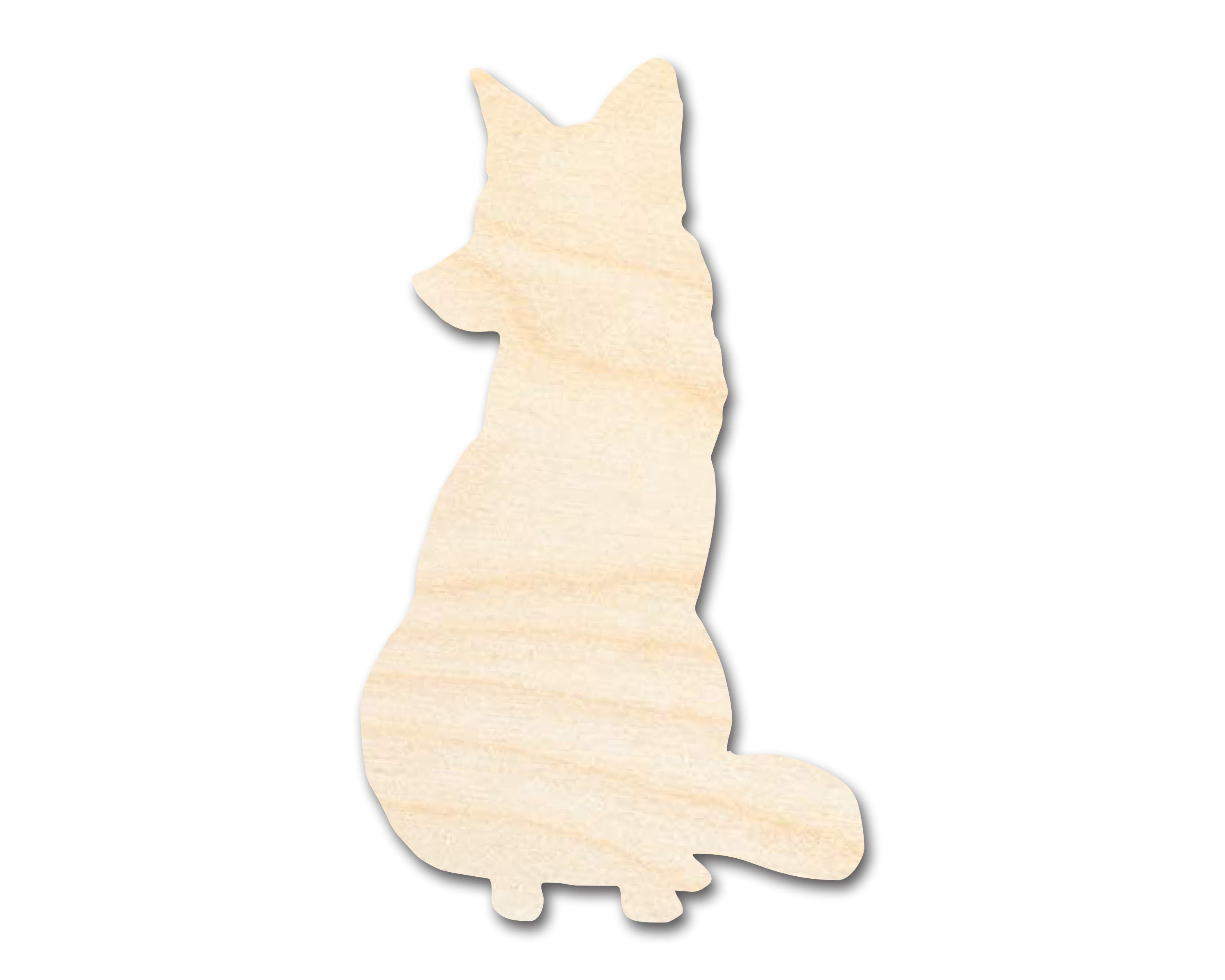 Unfinished Wood Sitting Fox Shape - Craft - up to 46" DIY 20" / 3/4 ...