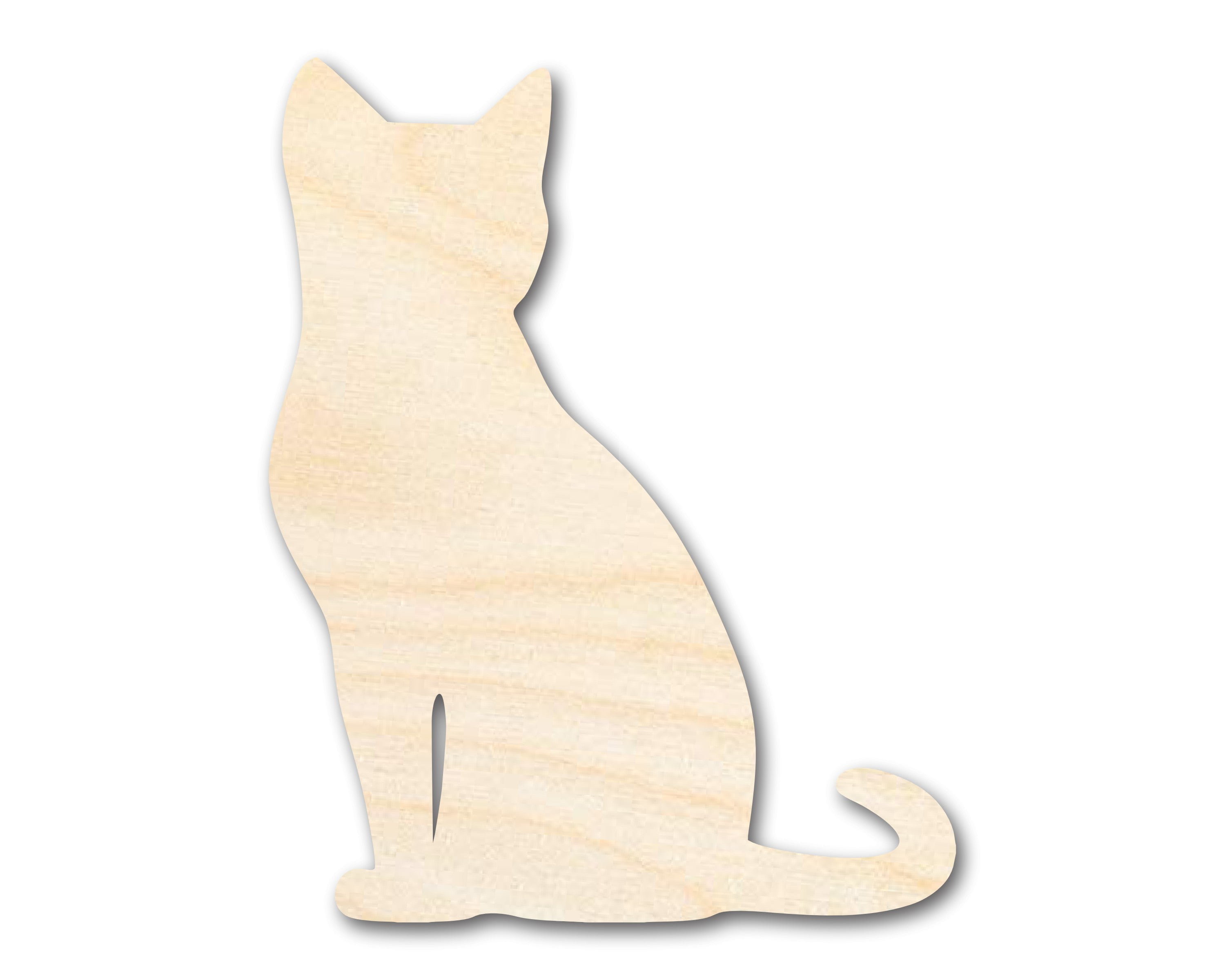 Unfinished Wood Spooky Sitting Cat Shape | DIY Craft Cutout 3" / 1/4 ...