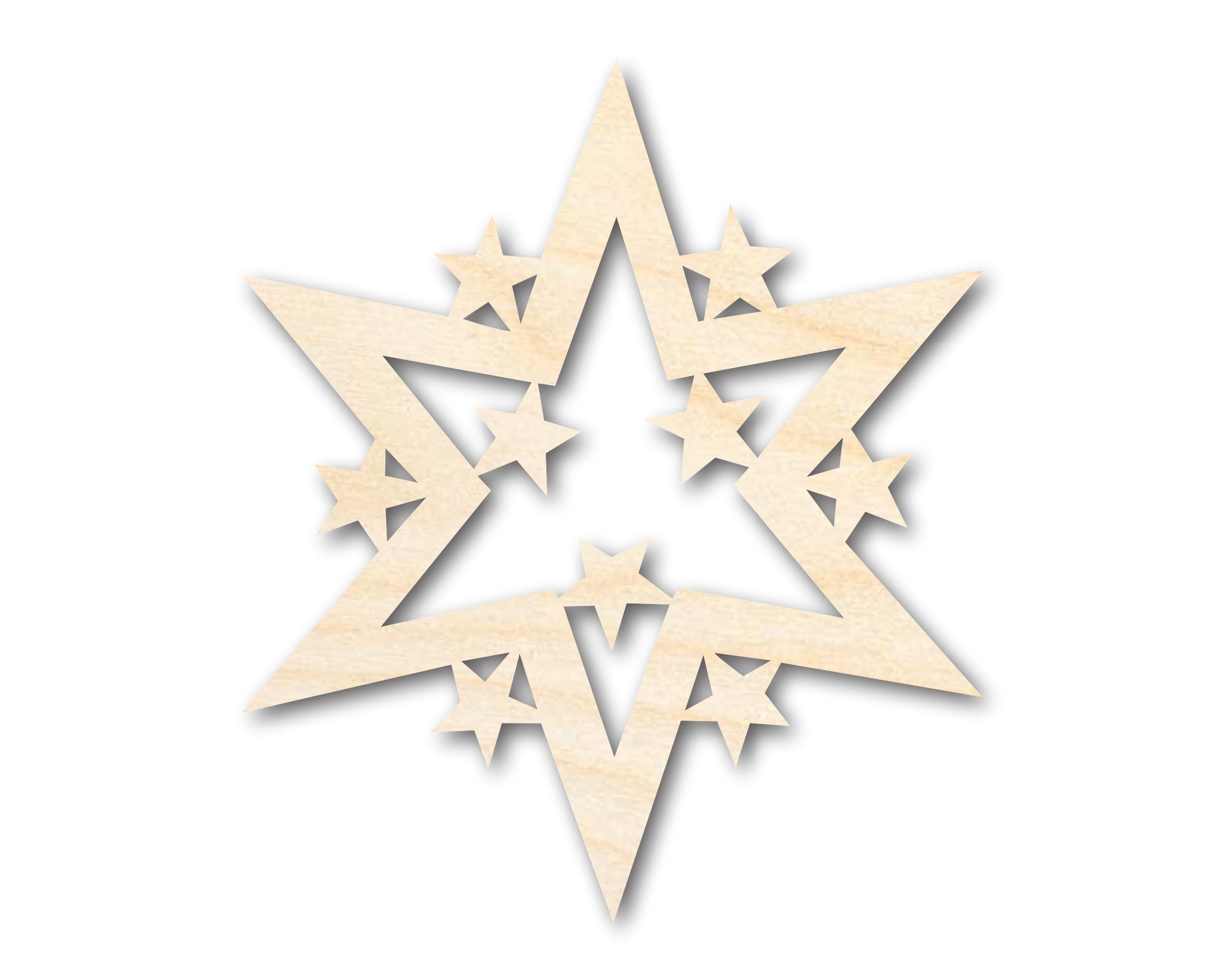Unfinished Wood Starburst Shape | Craft Cutout | up to 46" DIY 3" / 1/4 ...
