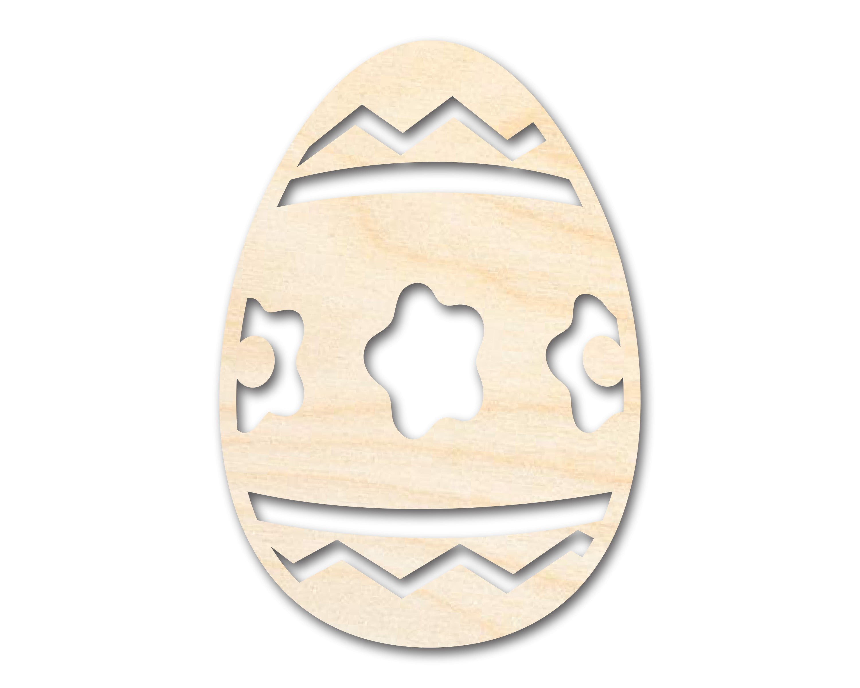 Unfinished Wood Striped Flower Egg Shape - Easter Craft - up to 46" DIY ...