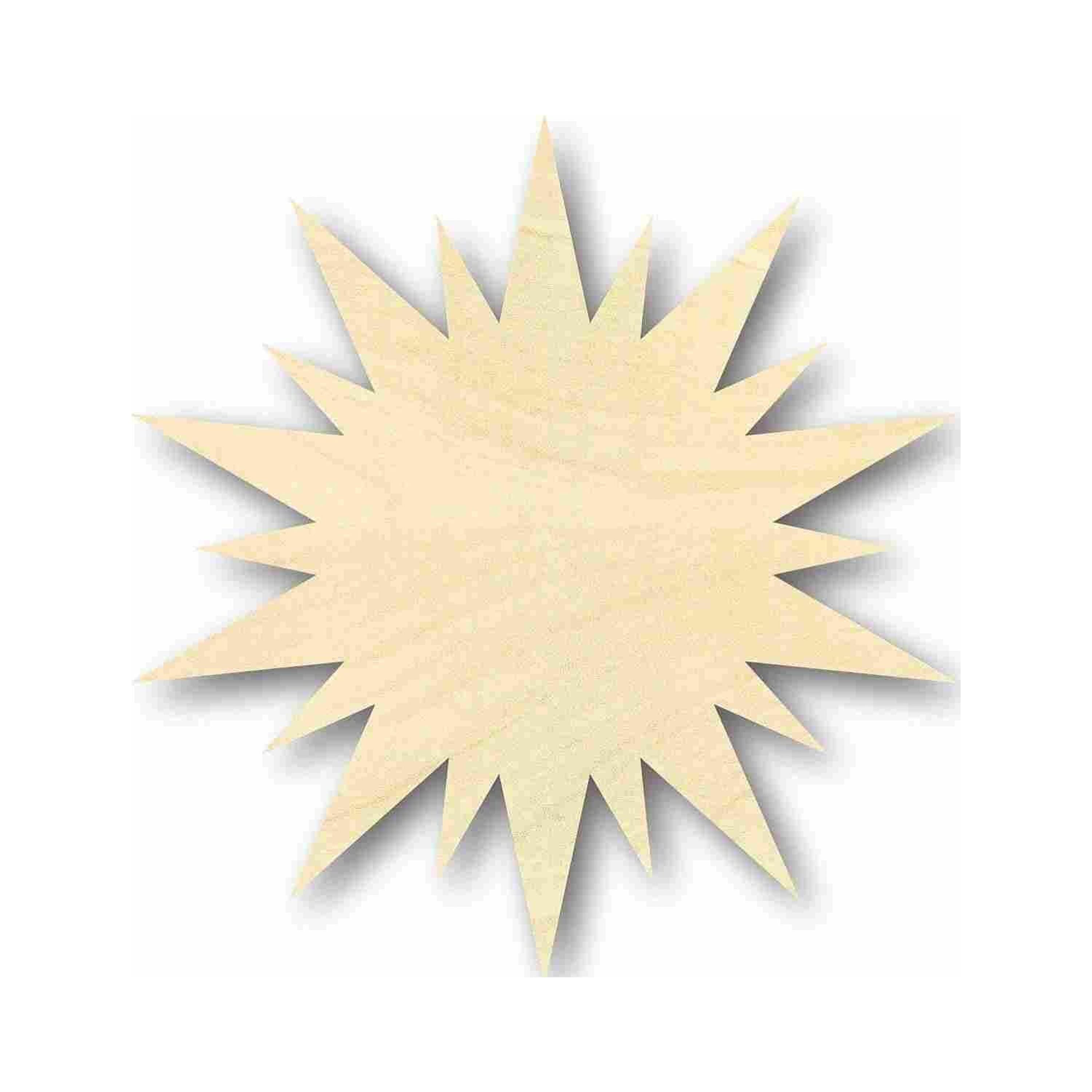 Unfinished Wood Sun Star Shape - Space - Nursery - Craft - up to 24 ...