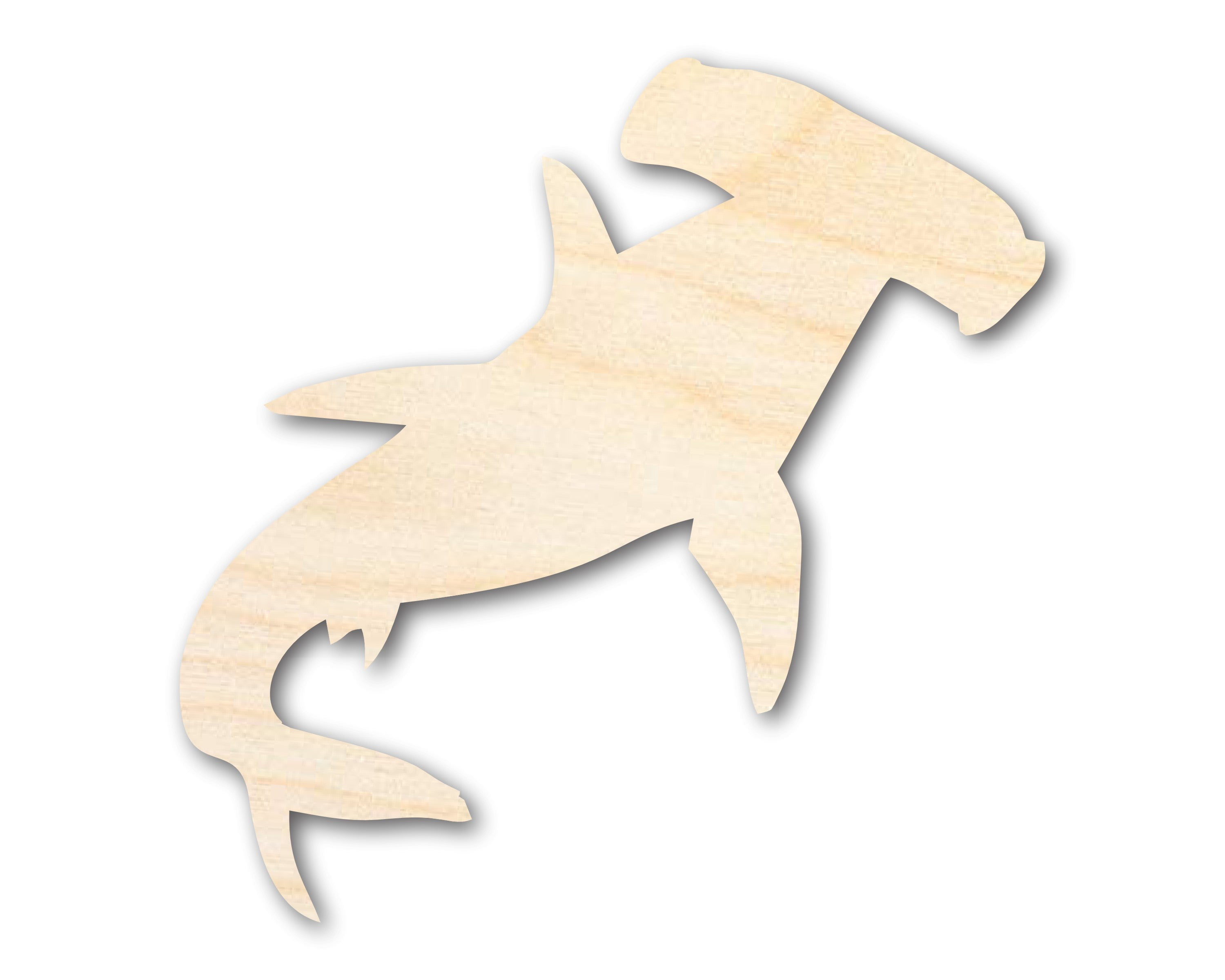 Unfinished Wood Swimming Hammer Head Shark Shape | DIY Craft Cutout 4 ...