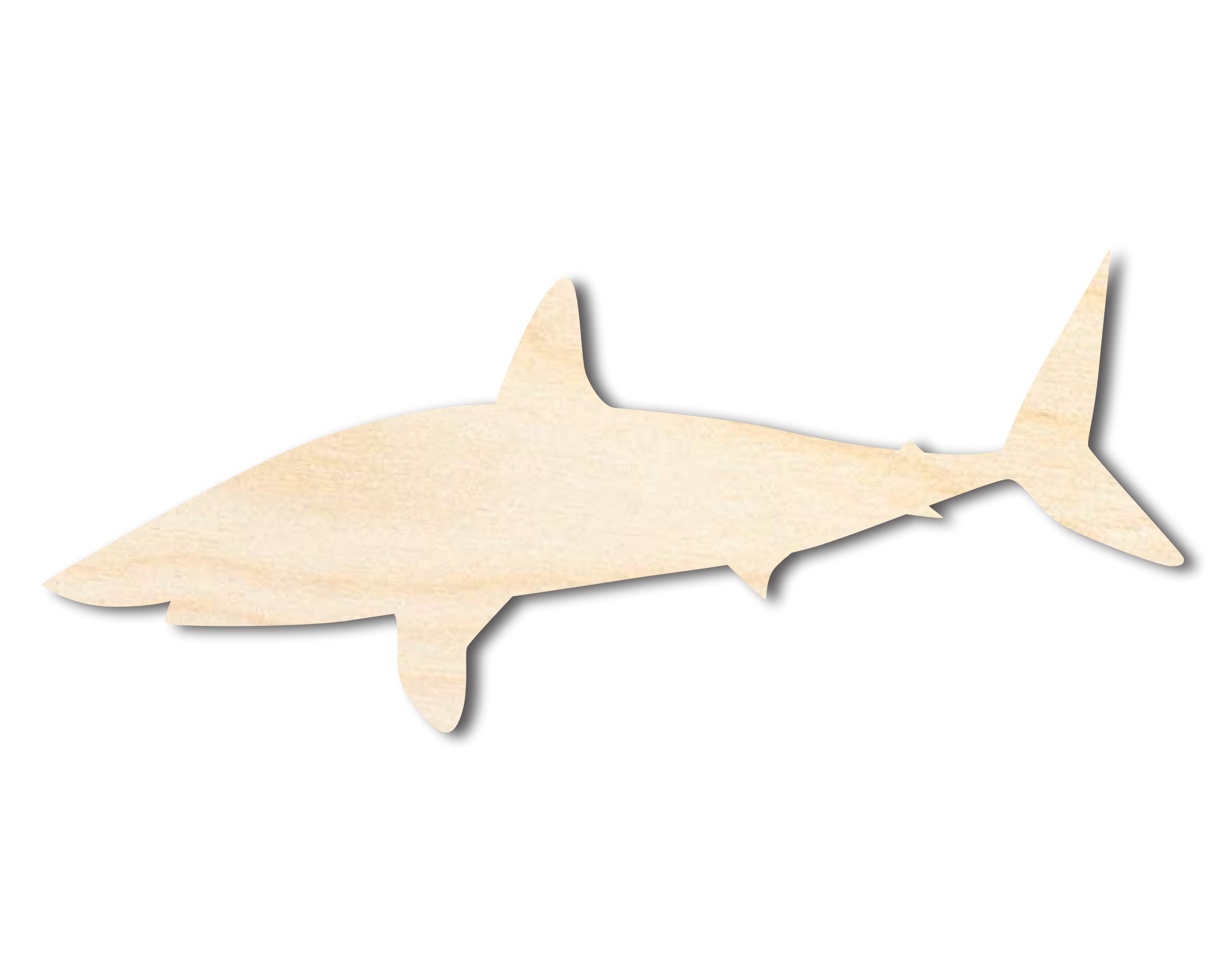 Unfinished Wood Swimming Sand Tiger Shark Shape | DIY Craft Cutout | up ...