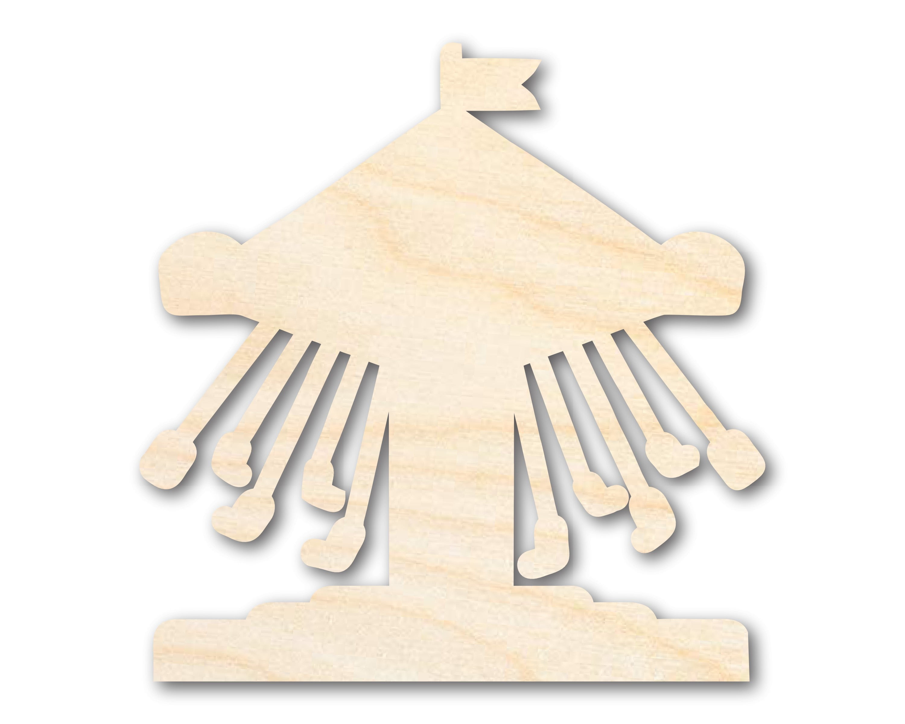 Unfinished Wood Swings Ride Shape | Amusement Park | Craft Cutout | up ...