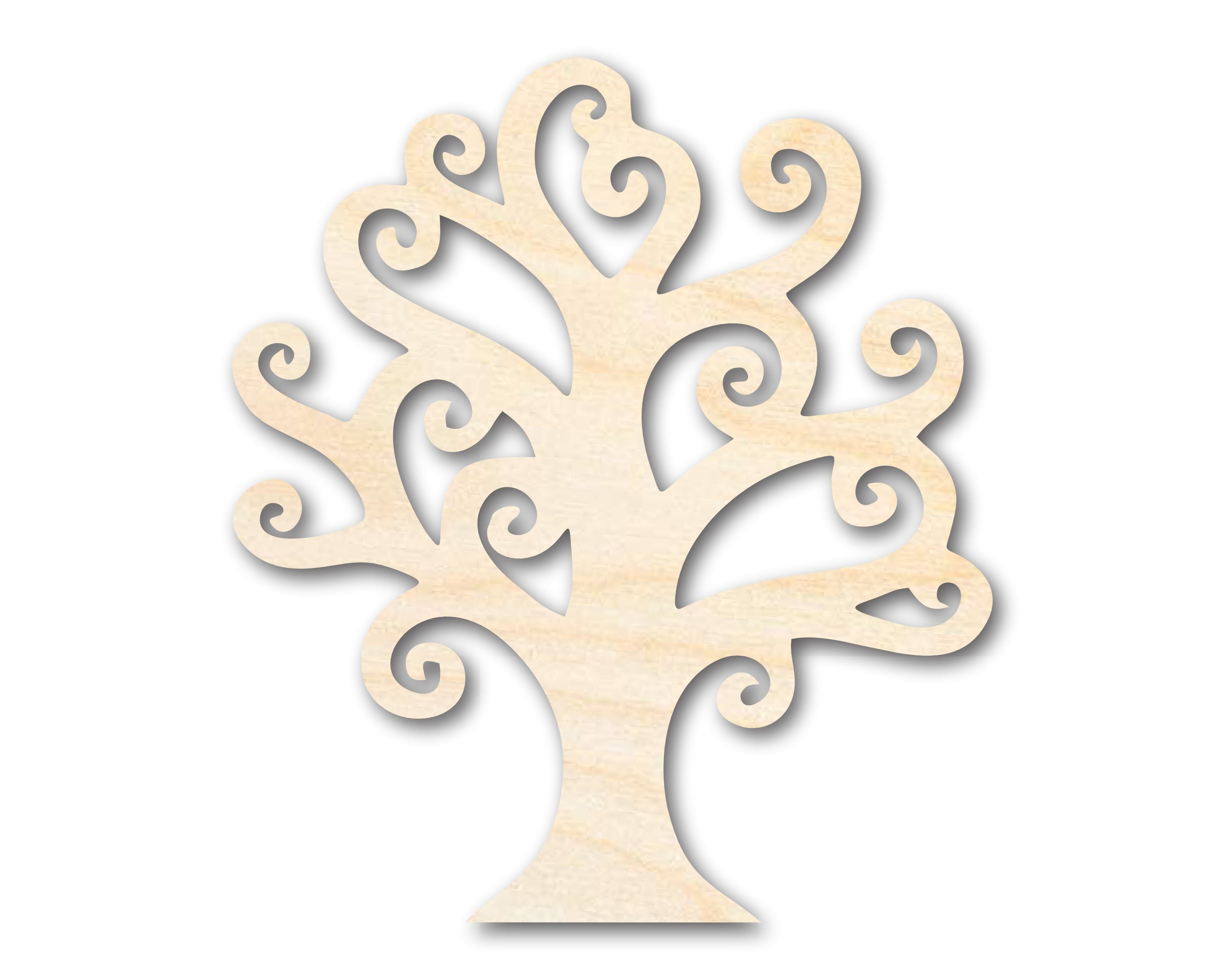 Unfinished Wood Swirly Tree Shape - Craft - up to 46" 7" / 1/2 ...