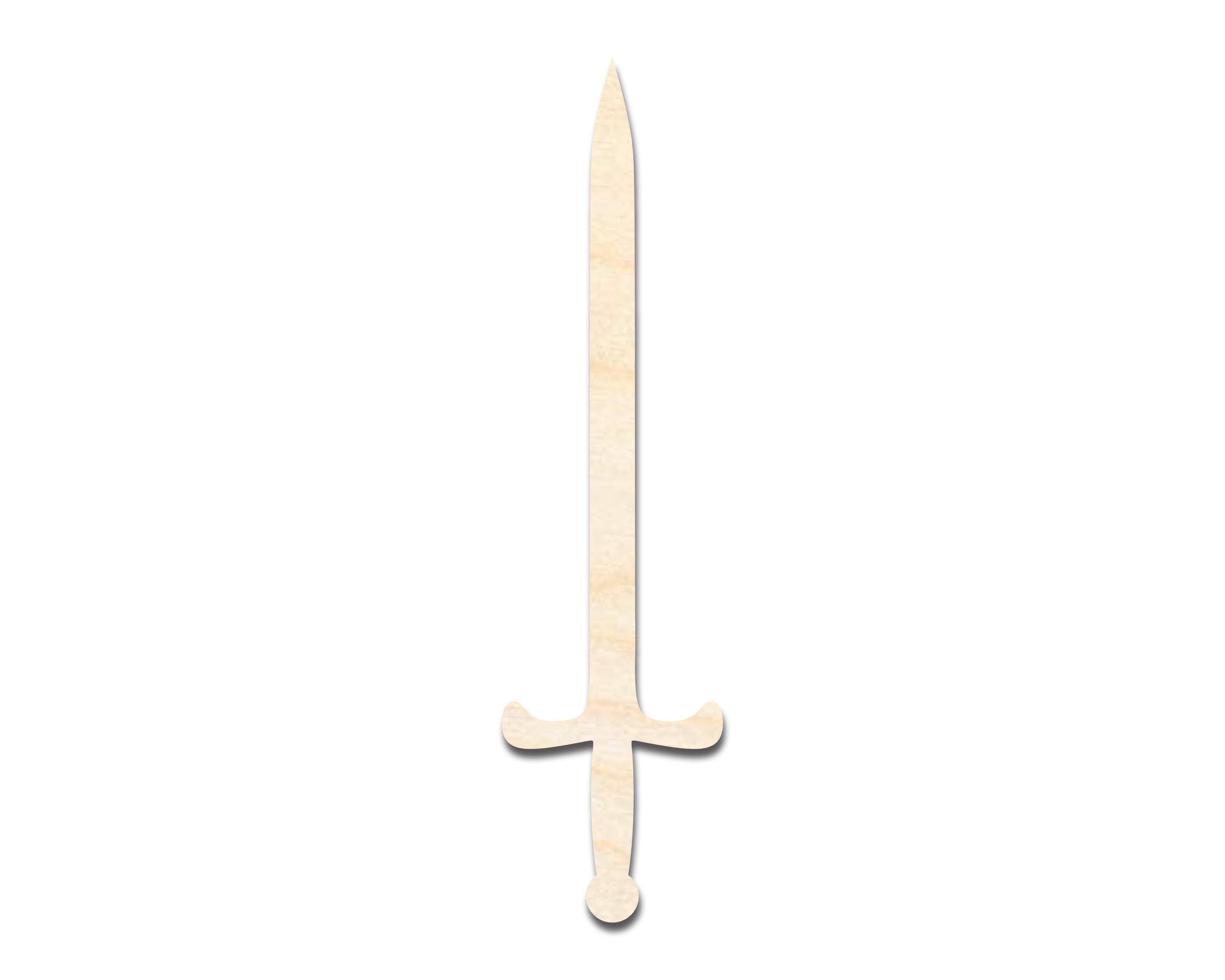 Unfinished Wood Sword Shape - Medieval Craft - up to 46" DIY 5" / 1/4 ...